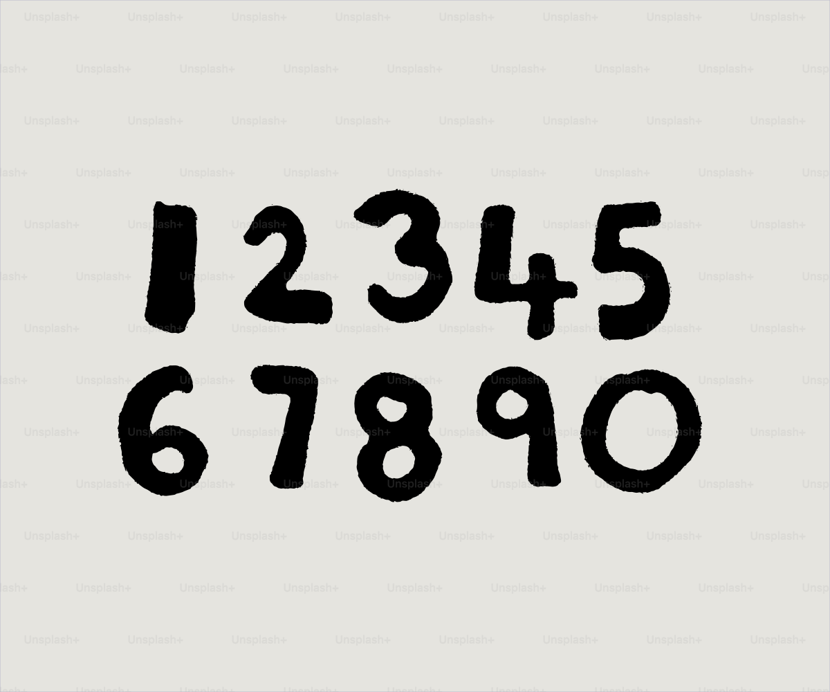 Handwritten numbers one through zero are shown. vector – Illustration ...