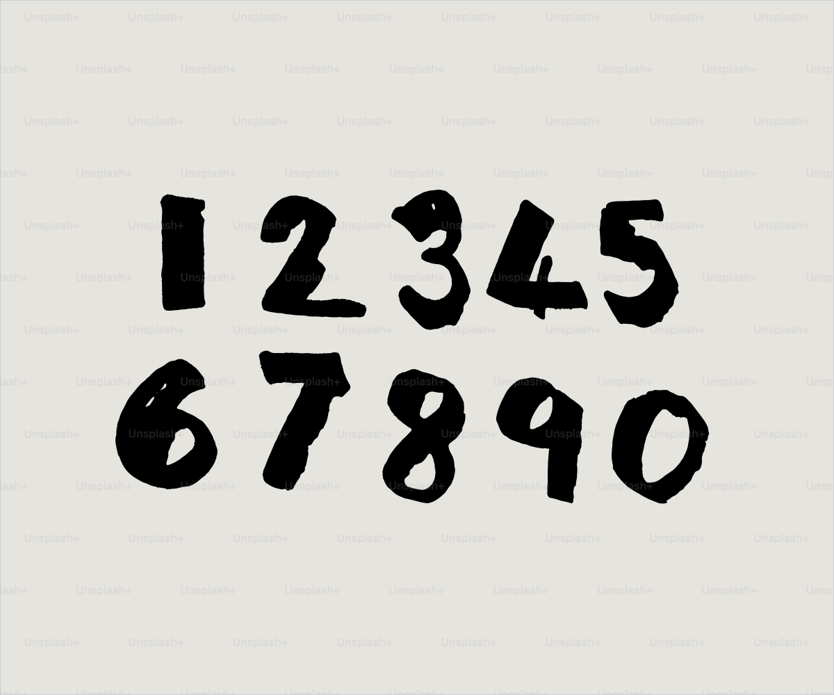 Vektor Angka hitam satu hingga nol ditampilkan. – Gambar Ilustrasi di ...