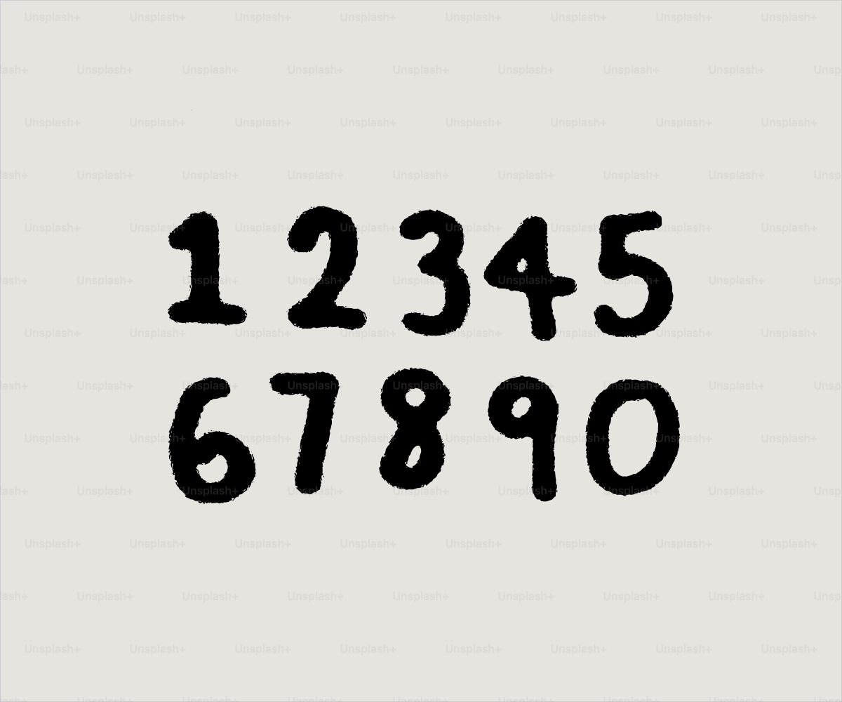 Black numbers one through zero are displayed. vector – Illustration ...