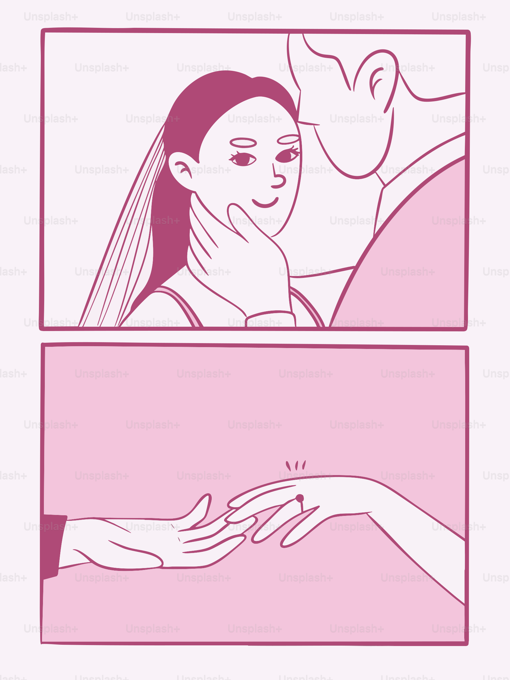 A couple gets married, exchanging rings in the ceremony. vector ...