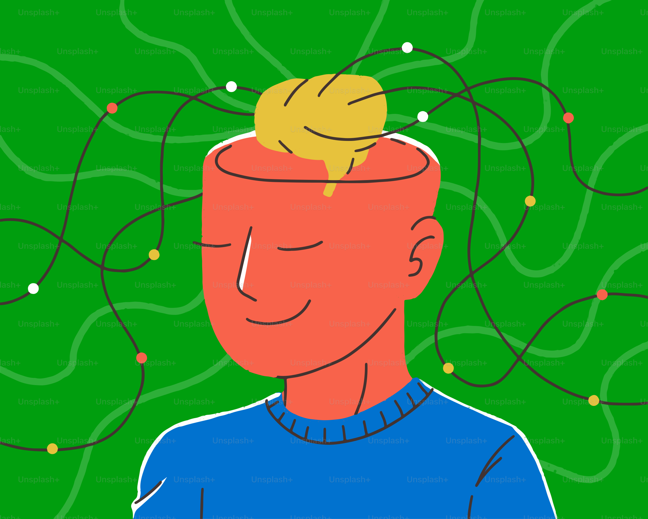 Vektor Kepala dengan koneksi otak dan pikiran. – Gambar Seni di Unsplash