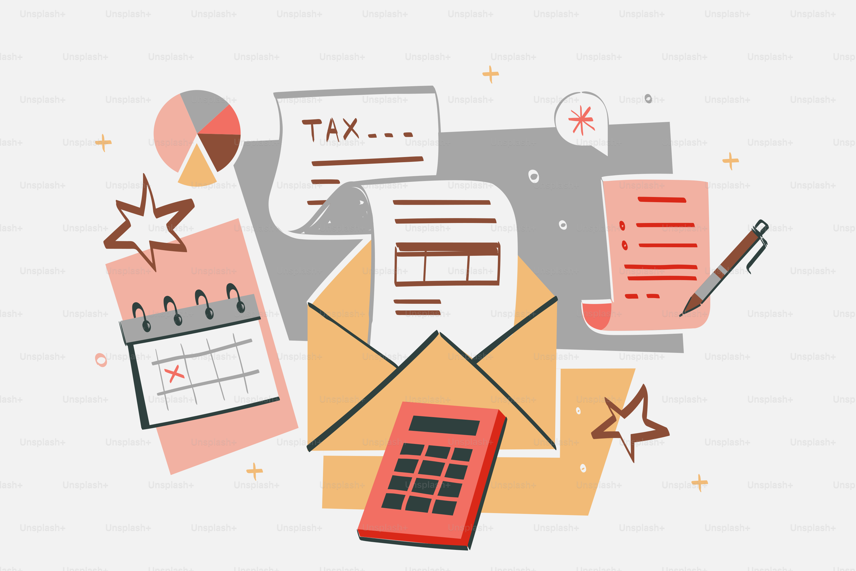 Documenti fiscali, calendario e calcolatrice per la contabilità ...