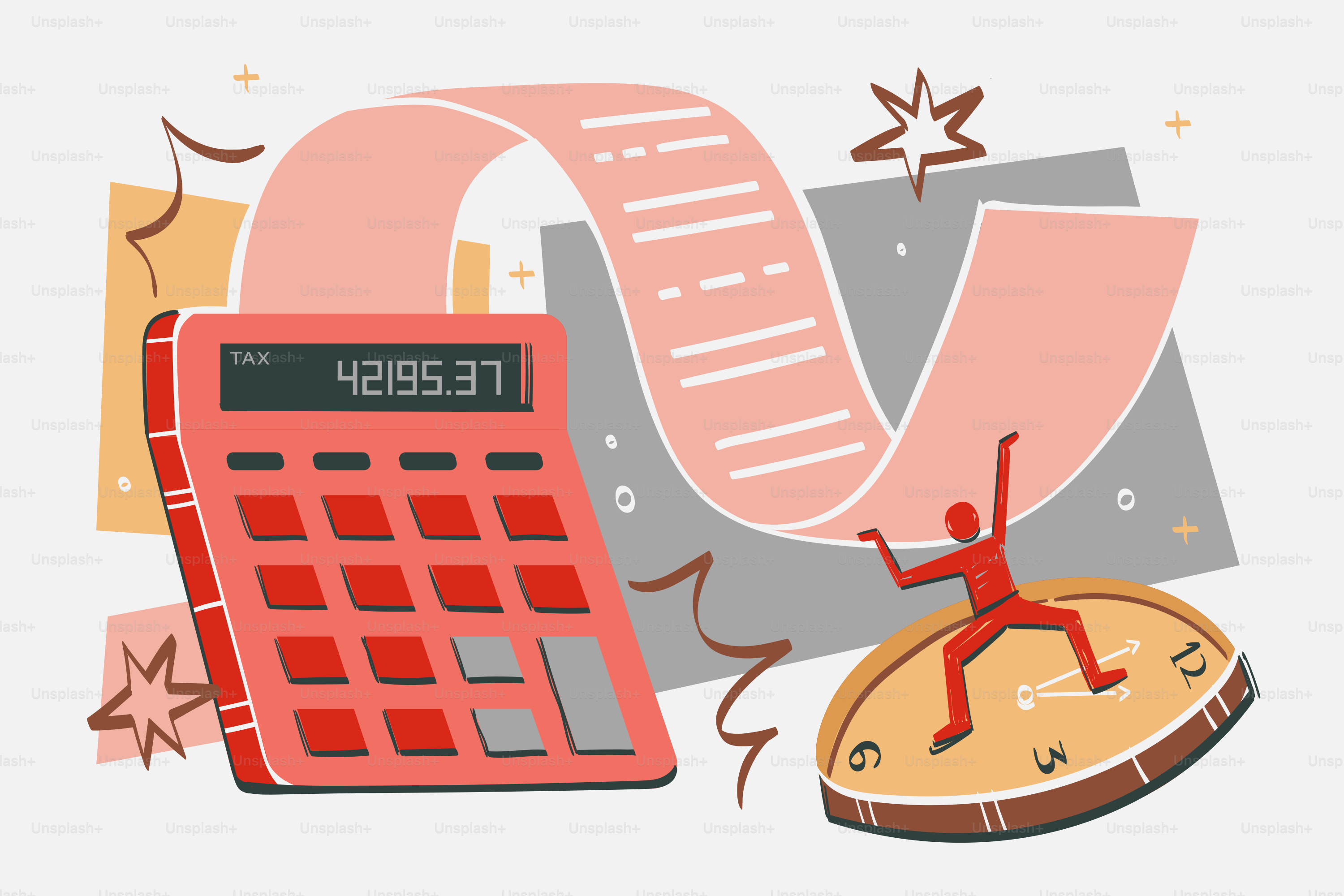 Calculate your taxes and achieve financial success! vector – Business ...