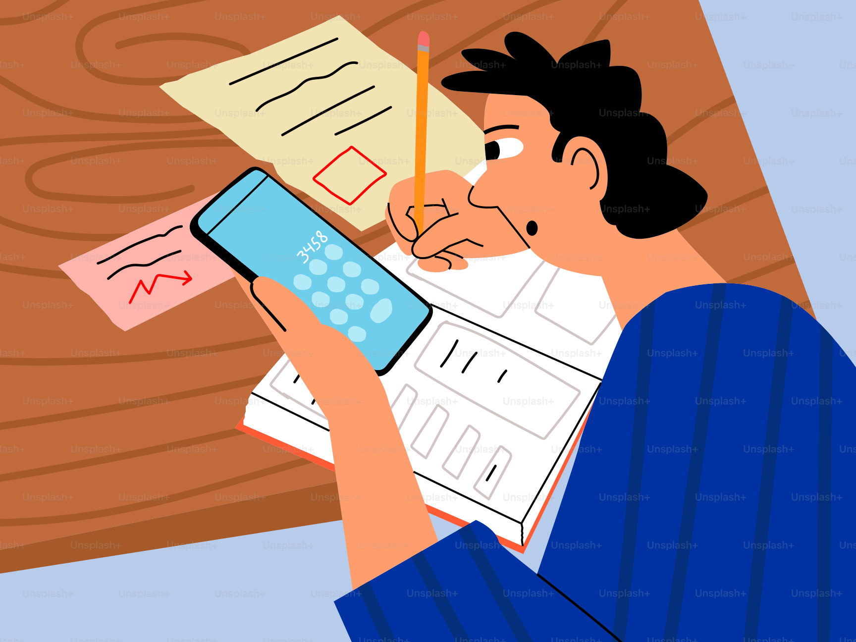 A man is using a calculator to do calculations. vector – Money Image on Unsplash