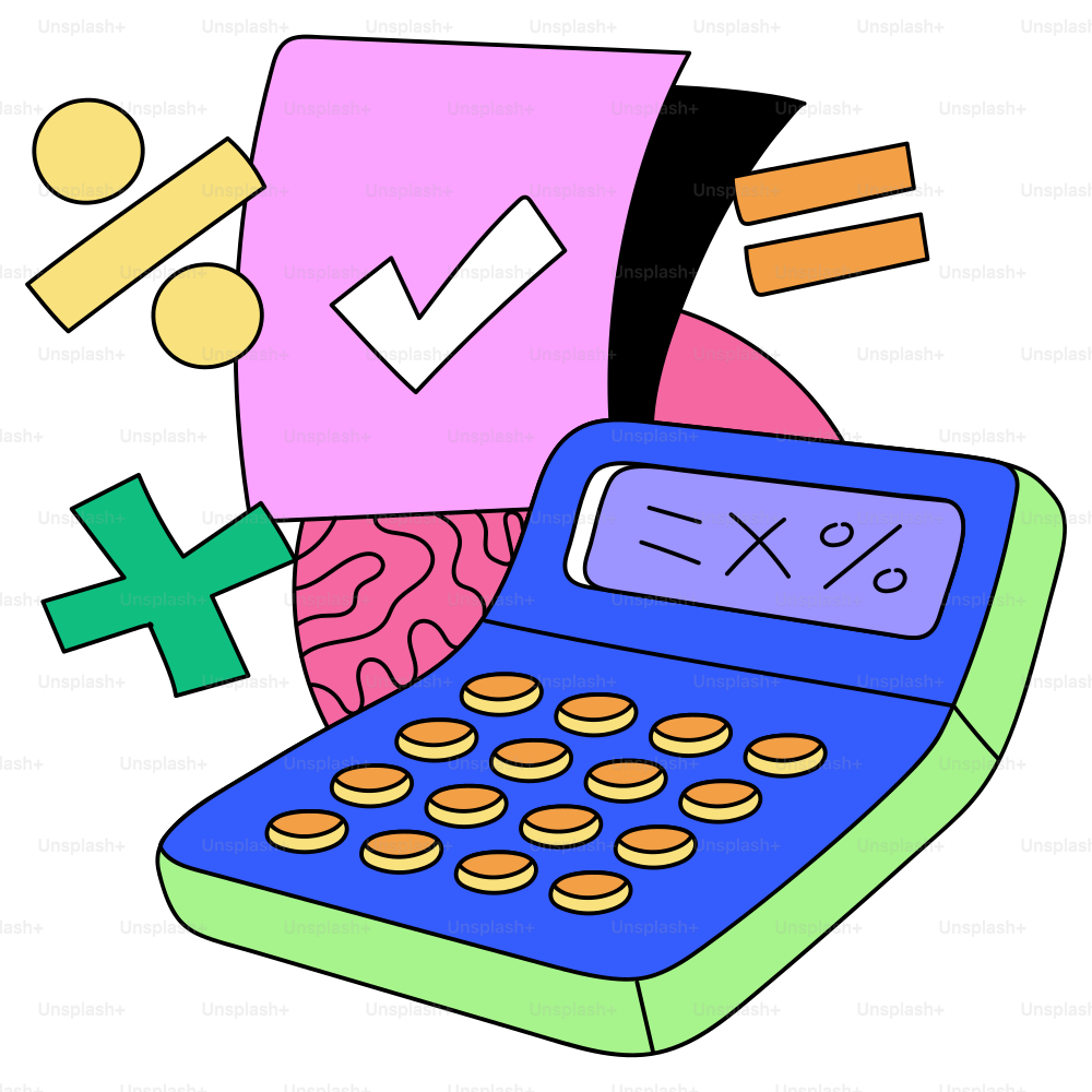 Vektor Kalkulator dan simbol matematika mewakili perhitungan. – Gambar ...