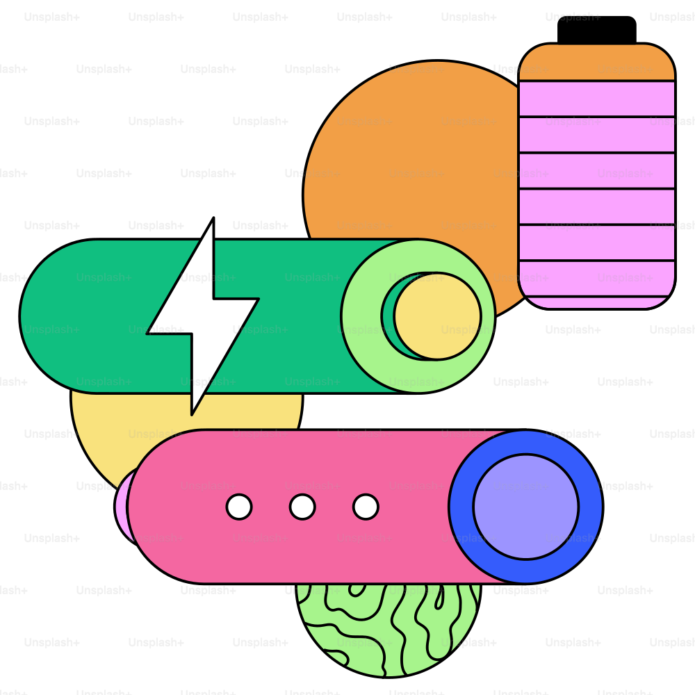 Batteries with varied power levels and charging. vector – Illustration Image on Unsplash