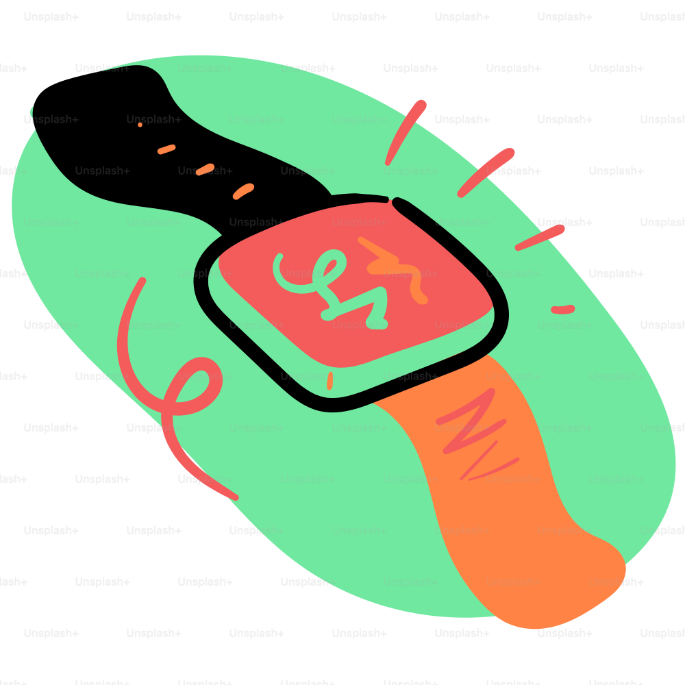 A smartwatch with animated fitness icons. vector – Technology Image on ...