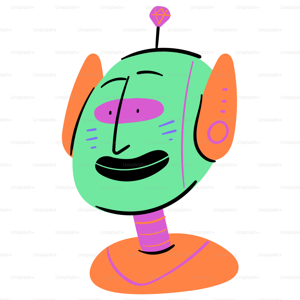 Un simpatico e colorato robot sorride. vettoriale – Immagine di Animale ...