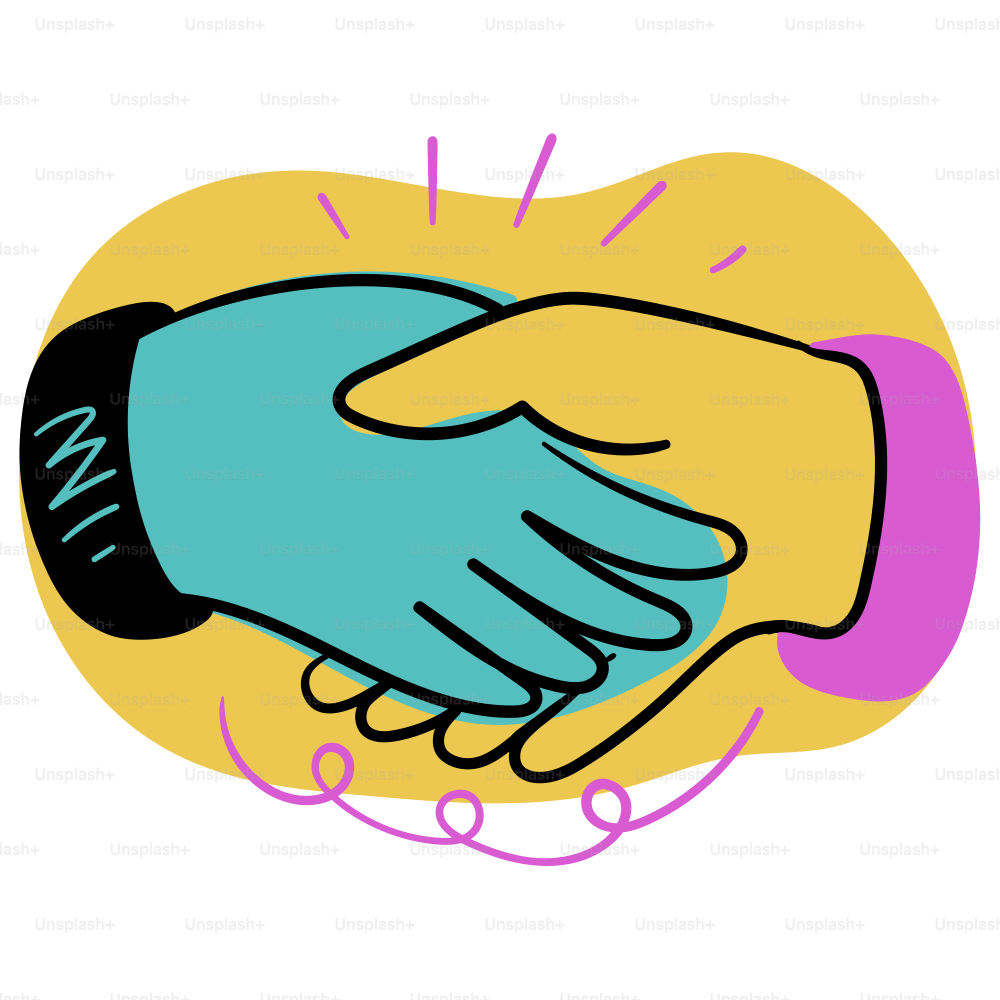 A colorful cartoon depicts a handshake. vector – Business Image on Unsplash