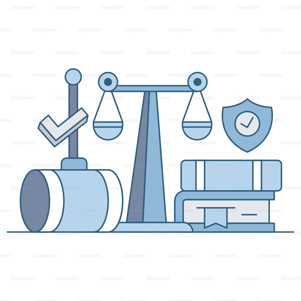 Legal symbols: scales, gavel, books, and a shield. vector – Vector ...