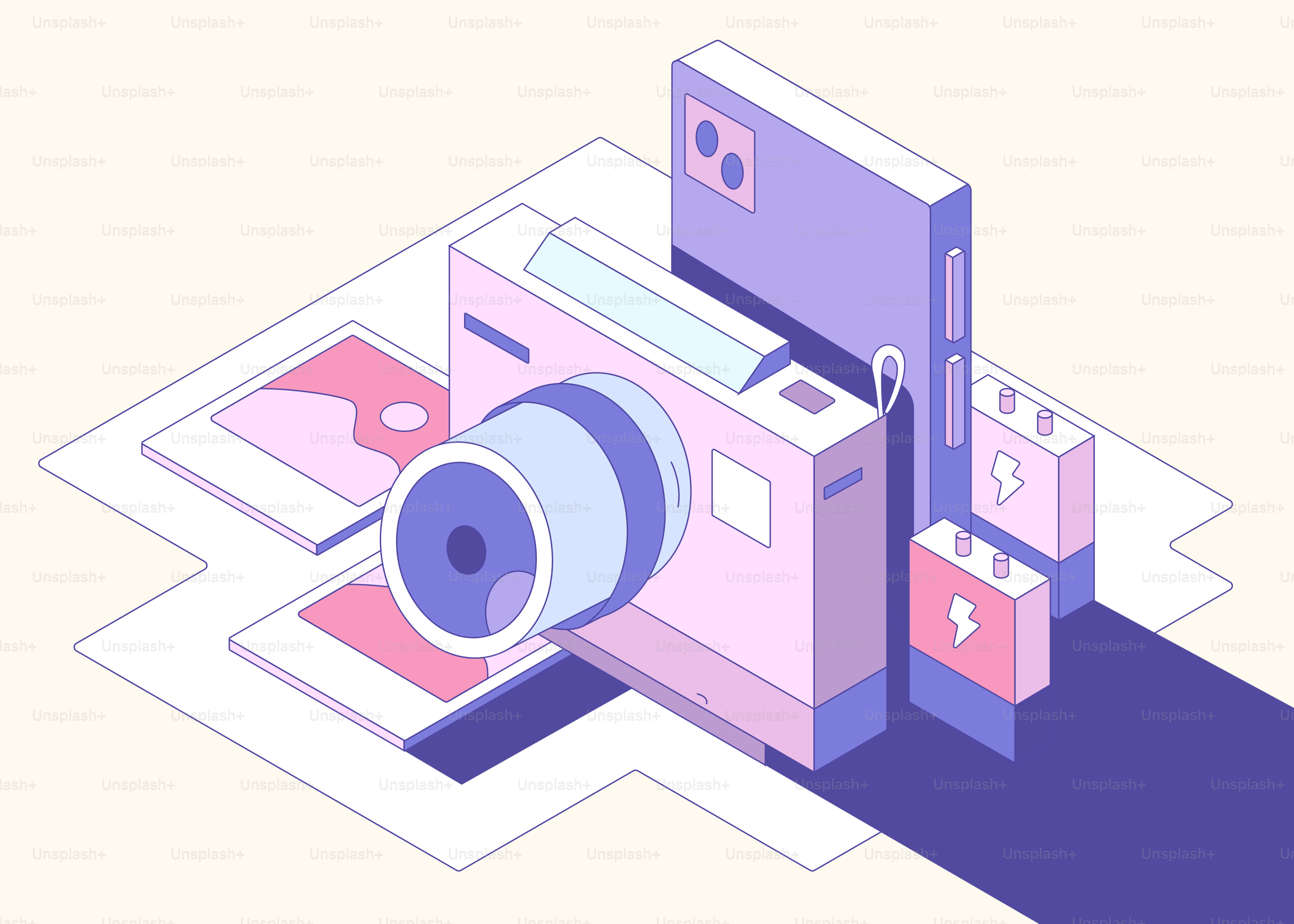 Una caricatura caprichosa representa un colorido edificio isométrico ...