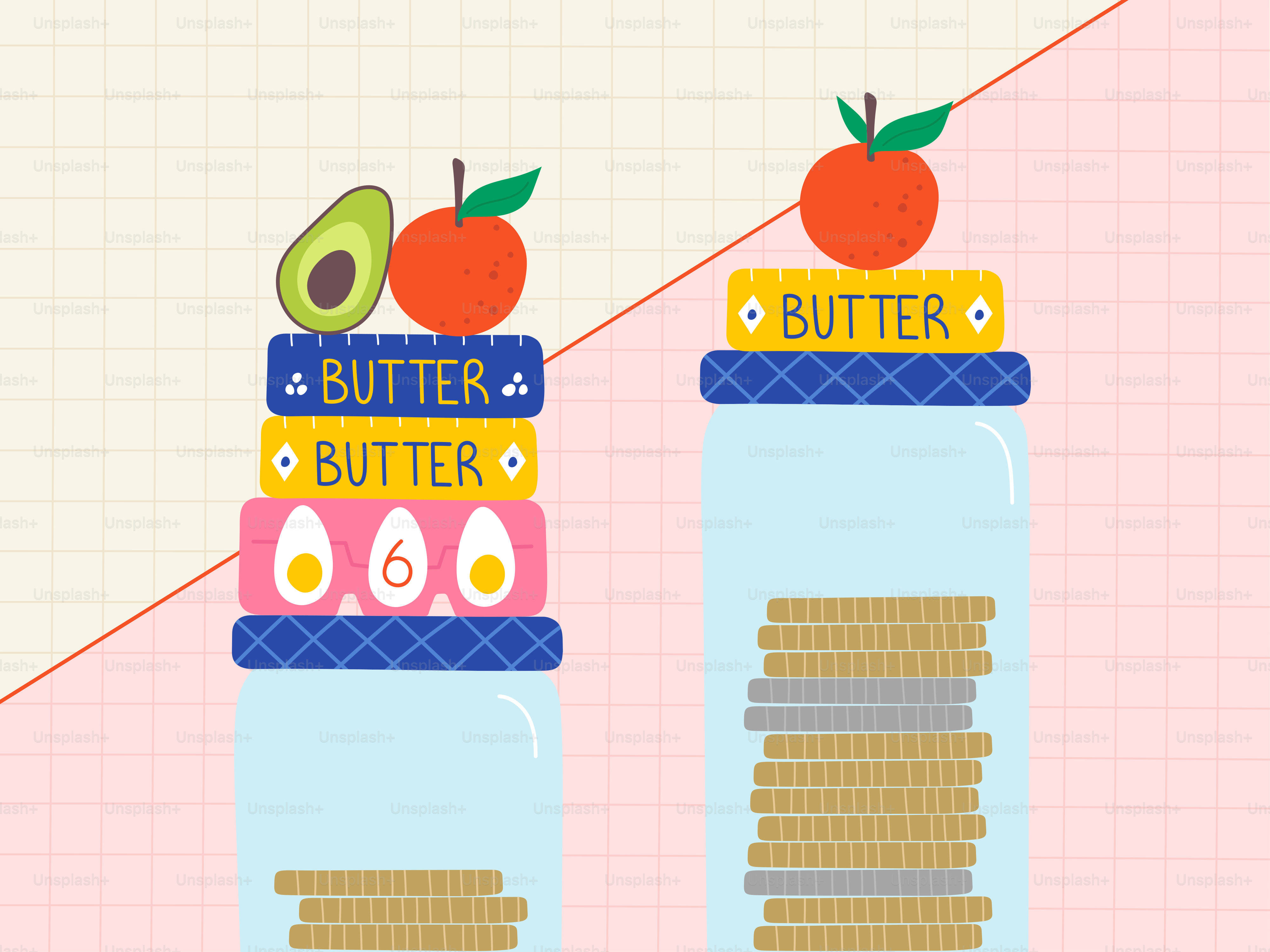 Comparing food prices with stacks of money. vector – Food Image on Unsplash