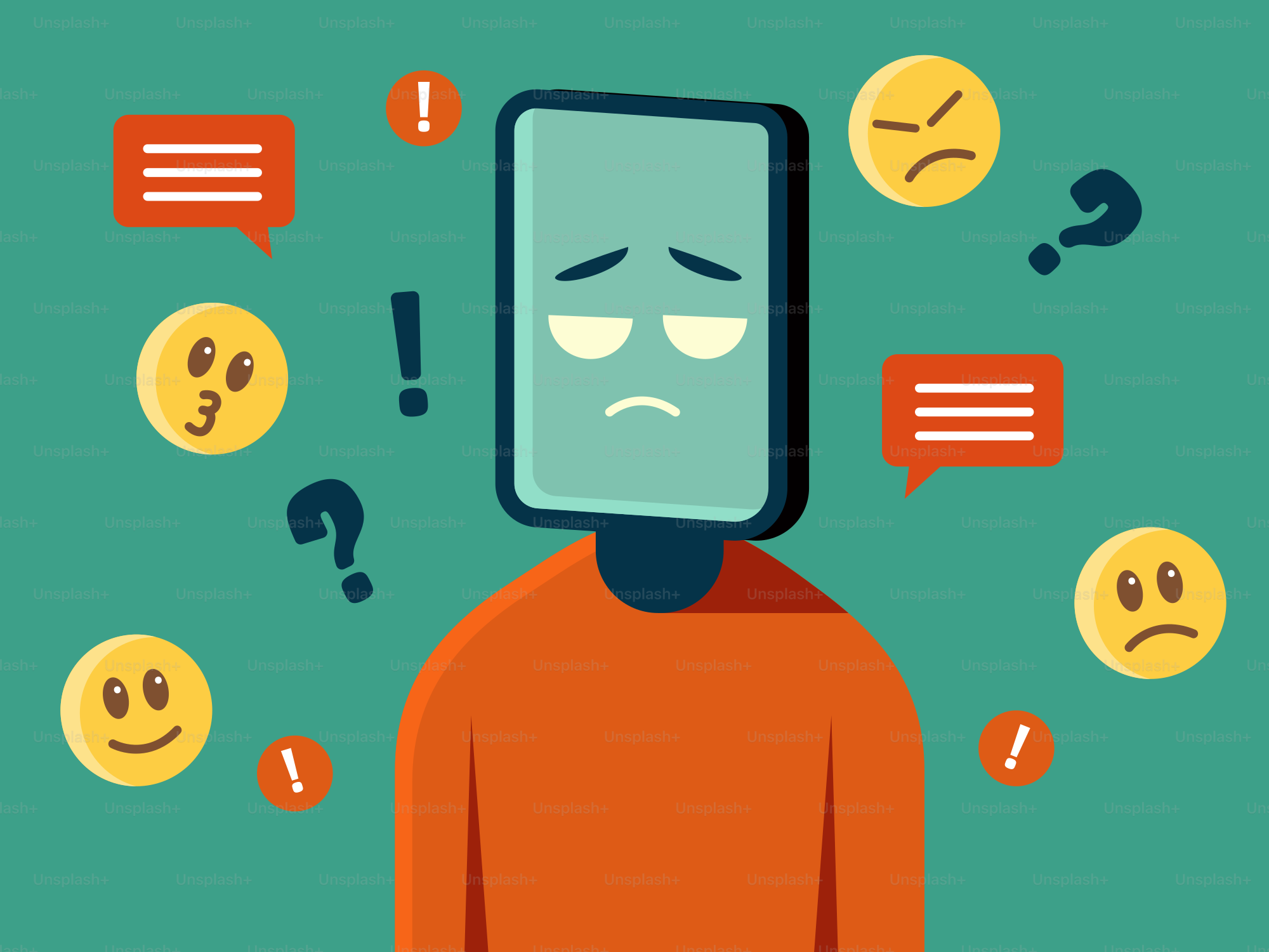 Overwhelmed by notifications and emotions. vector – Tech Image on Unsplash