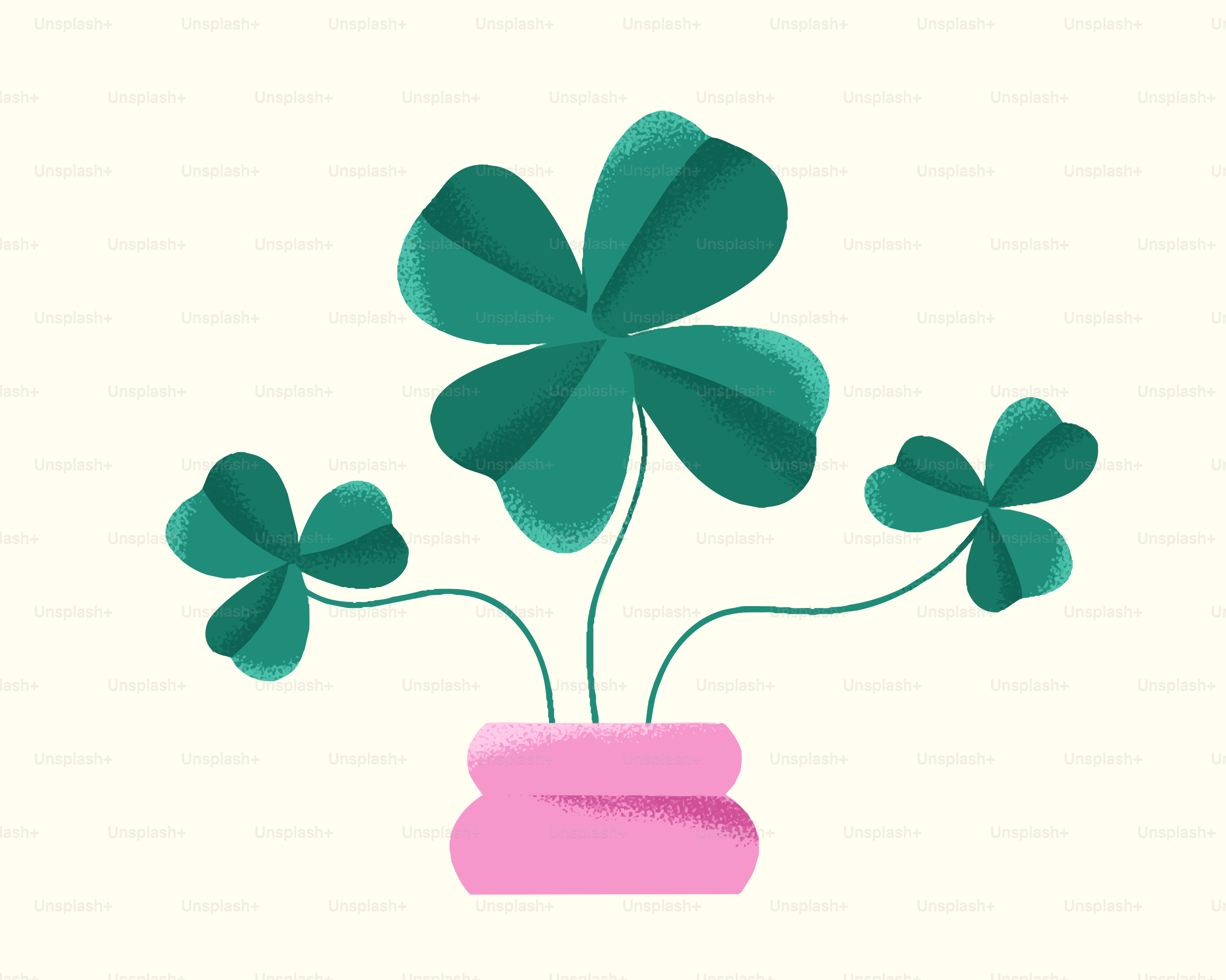 A pink pot with three green clover plants. vector – Plant Image on Unsplash