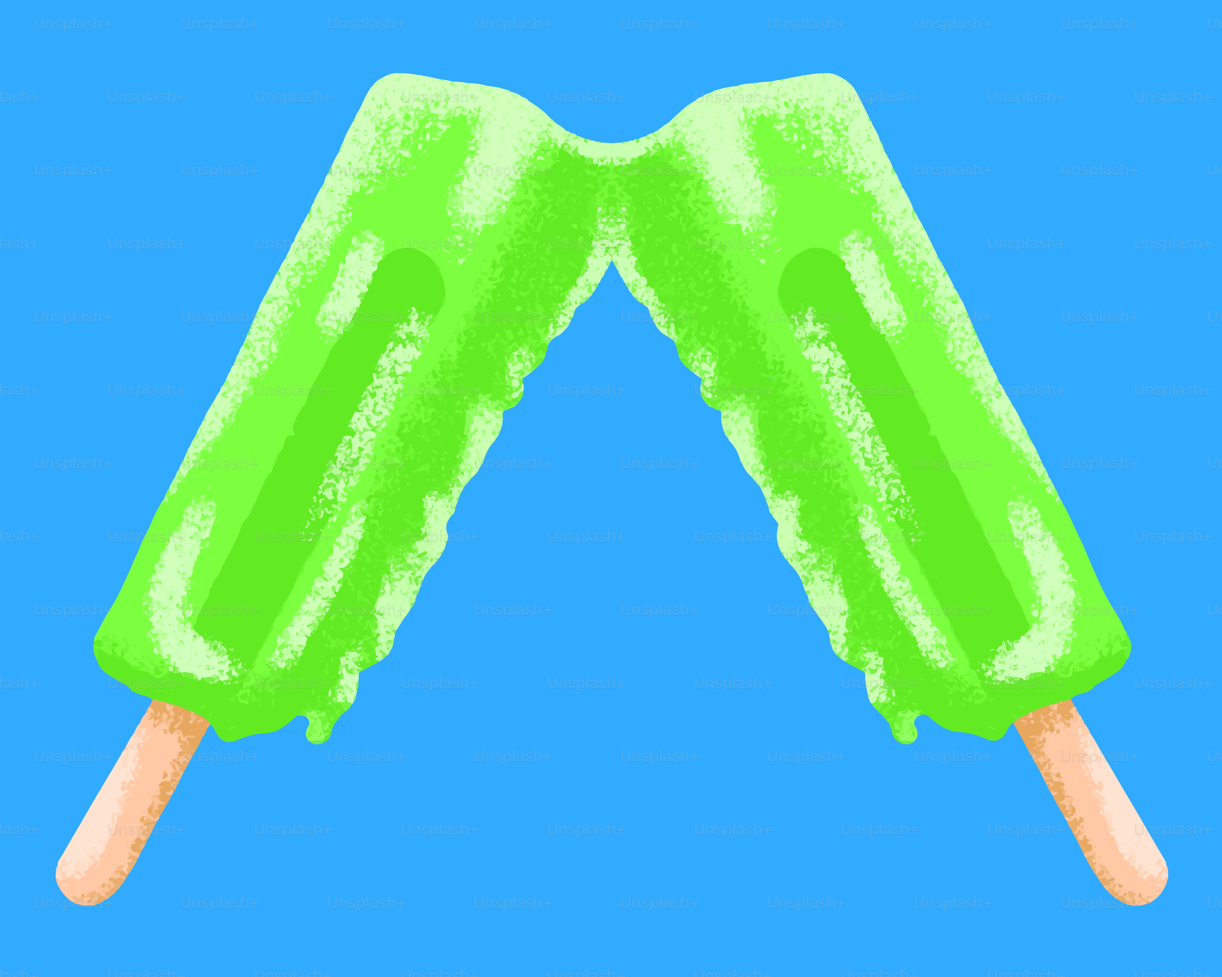 Two green popsicles are clinking together. vector – Aesthetic Image on ...