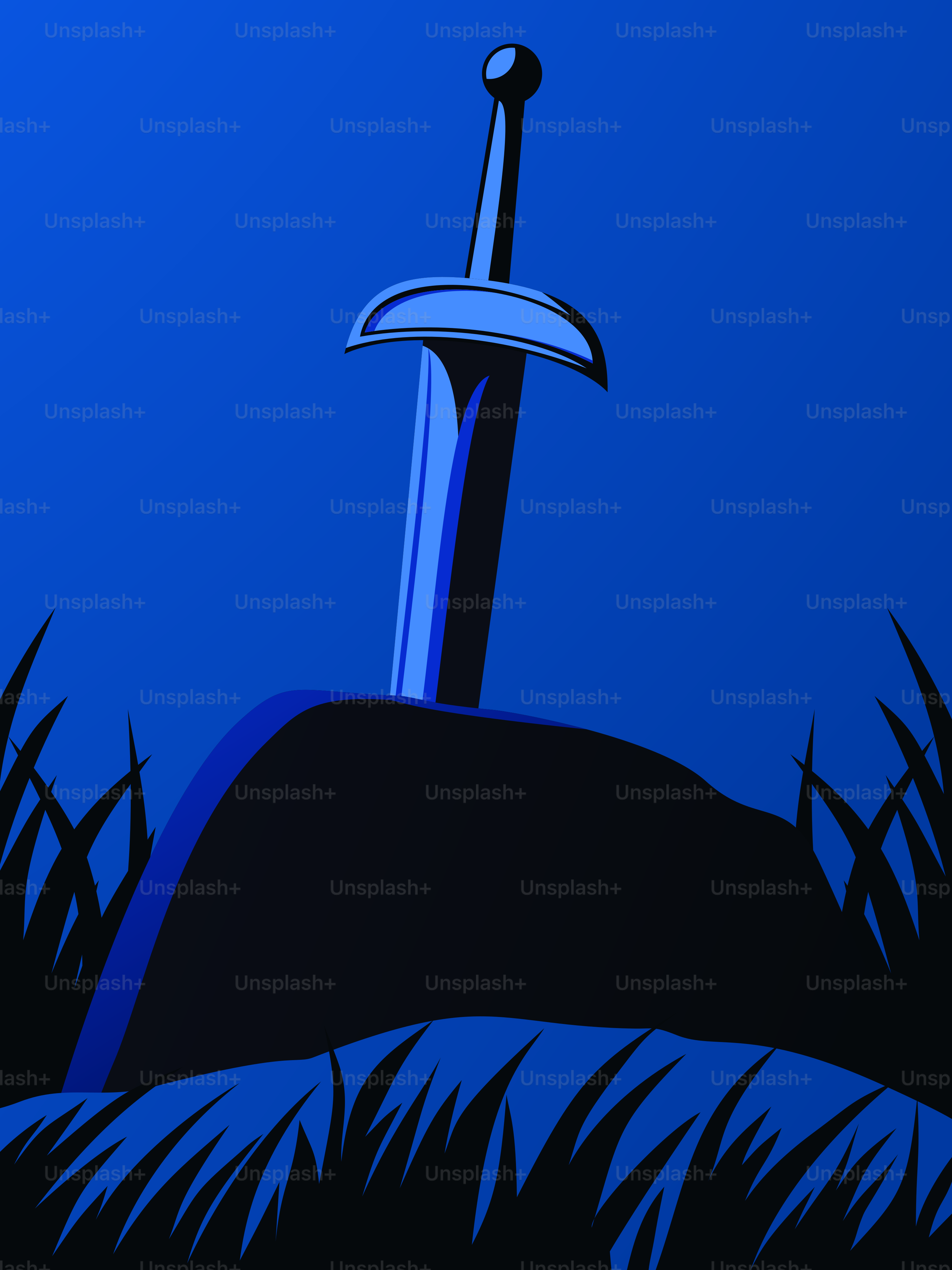 A sword is stuck in a stone at night. vector – Black Image on Unsplash