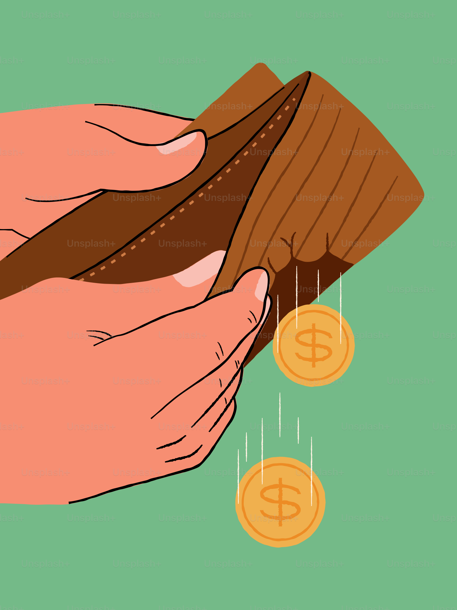 Empty wallet with coins falling out. vector – Money Image on Unsplash