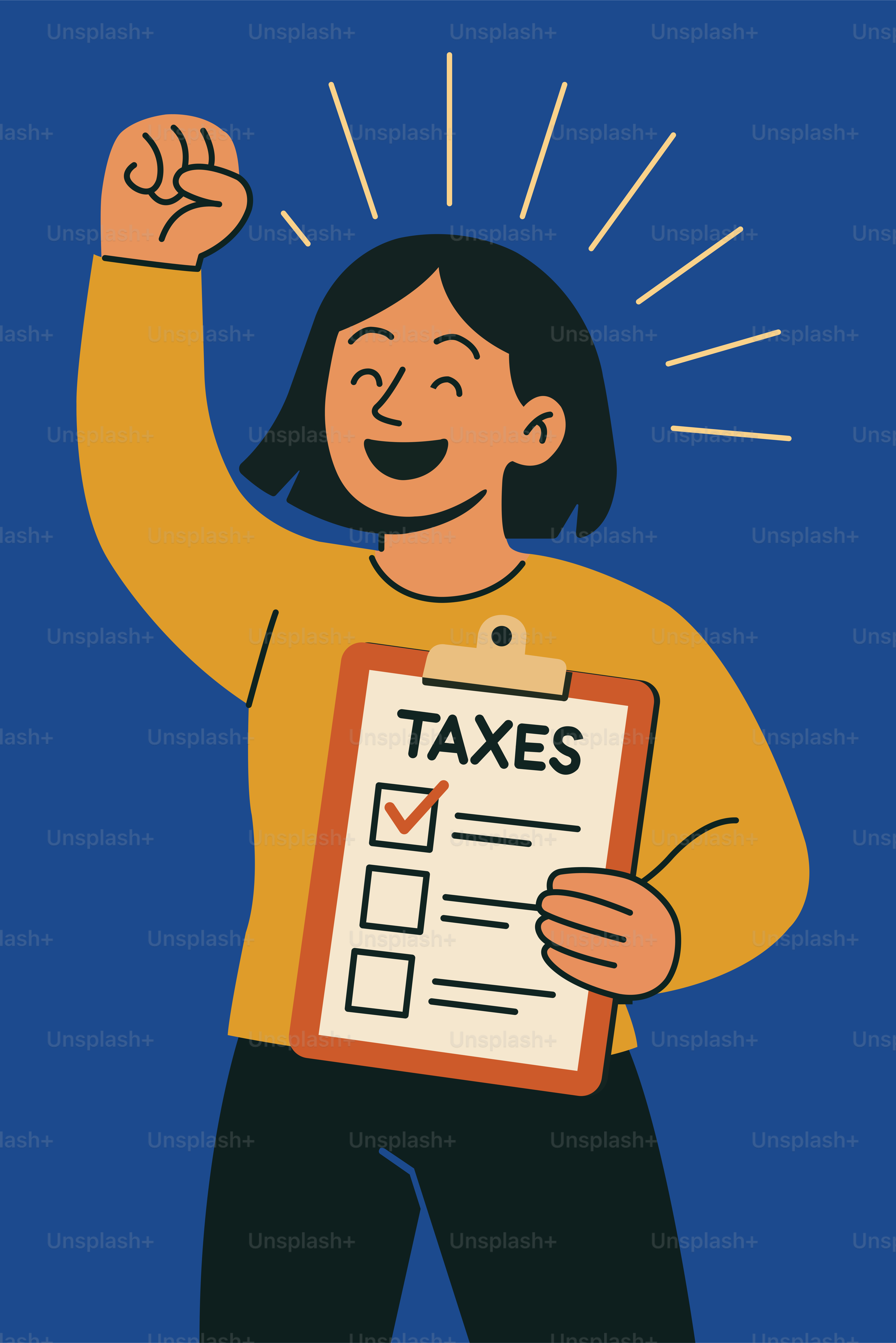 Taxes are done! the woman is happy. vector – Money Image on Unsplash