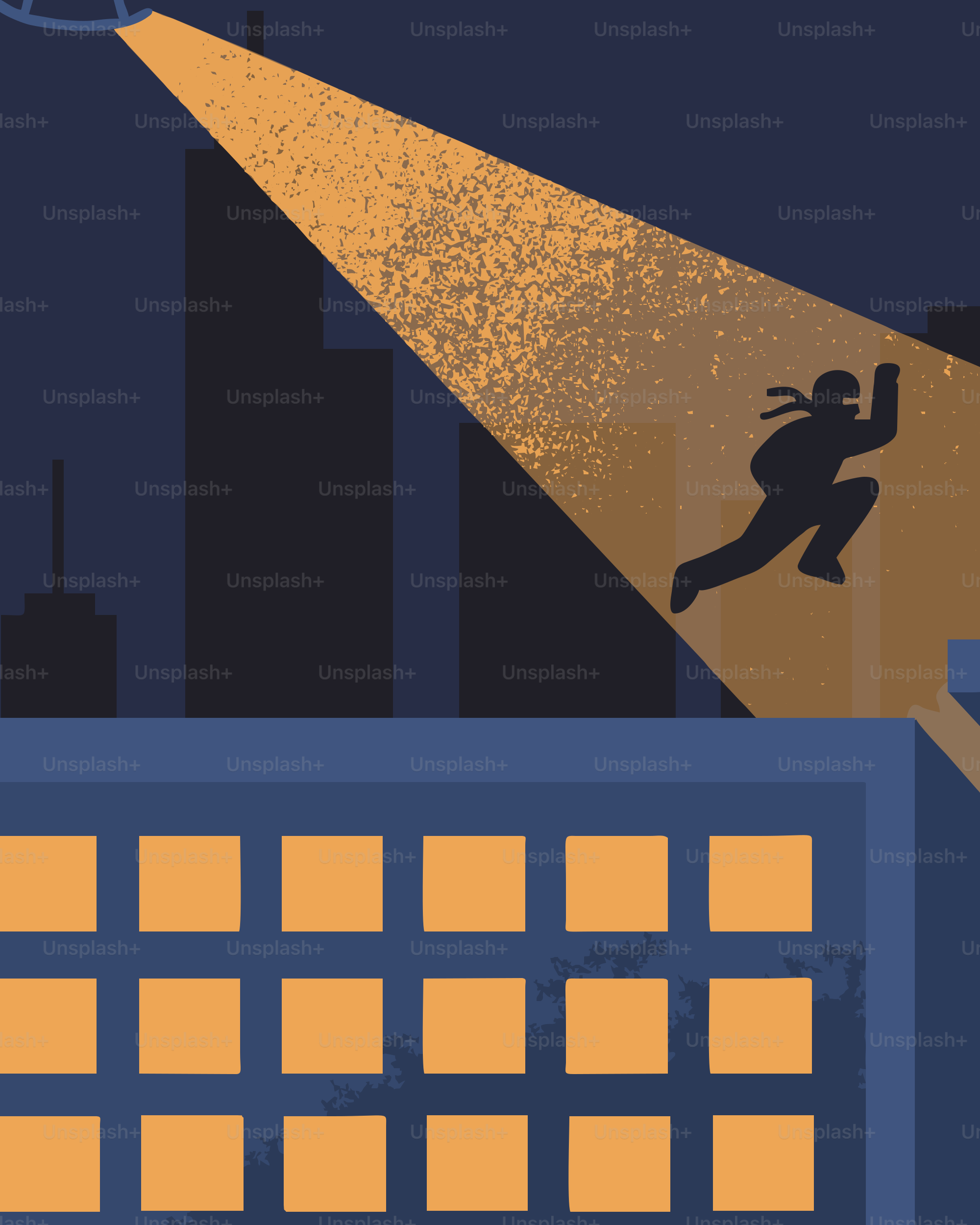 A thief is running across rooftops at night. vector – Dark Image on ...