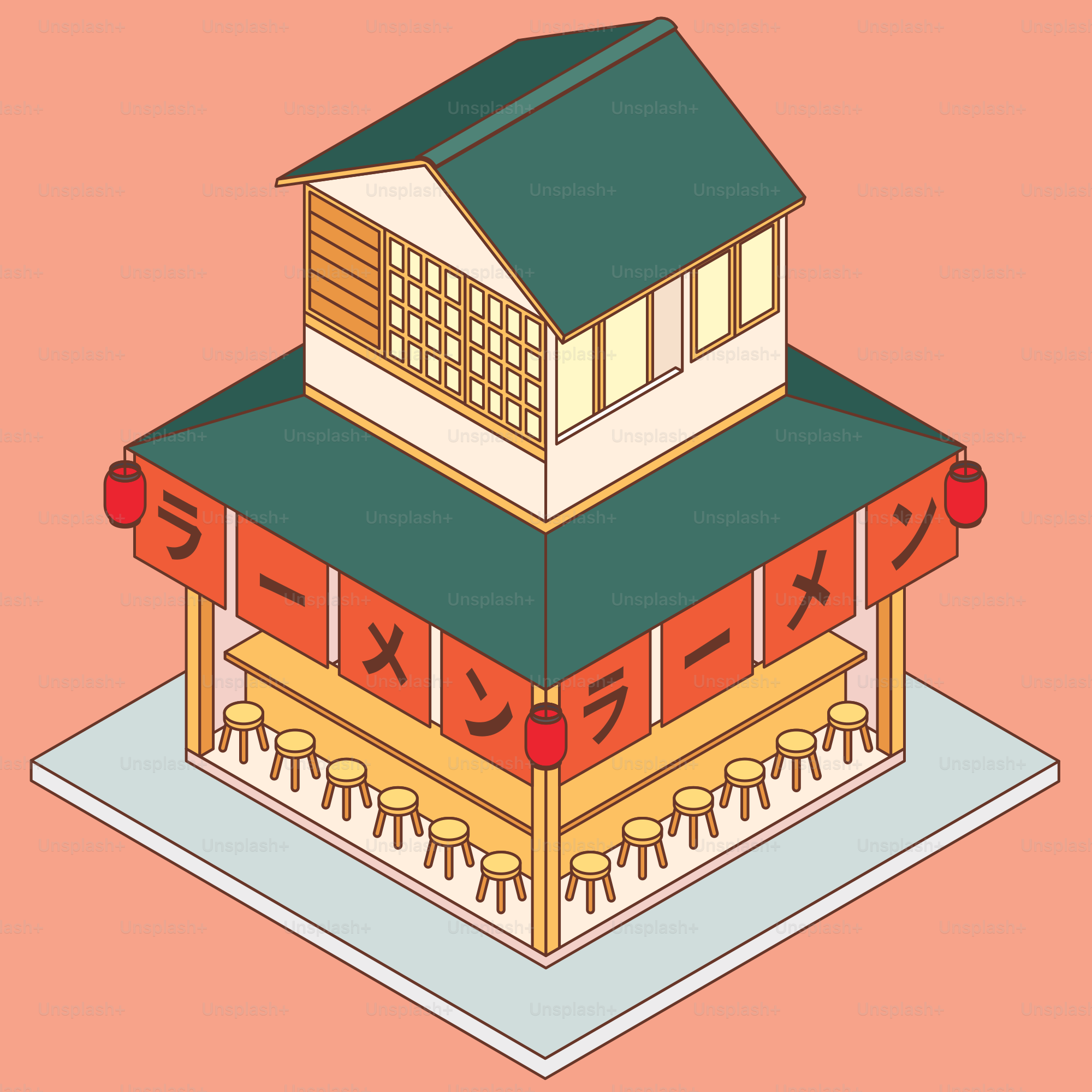 A japanese ramen shop stands proudly. vector – Illustration Image on ...