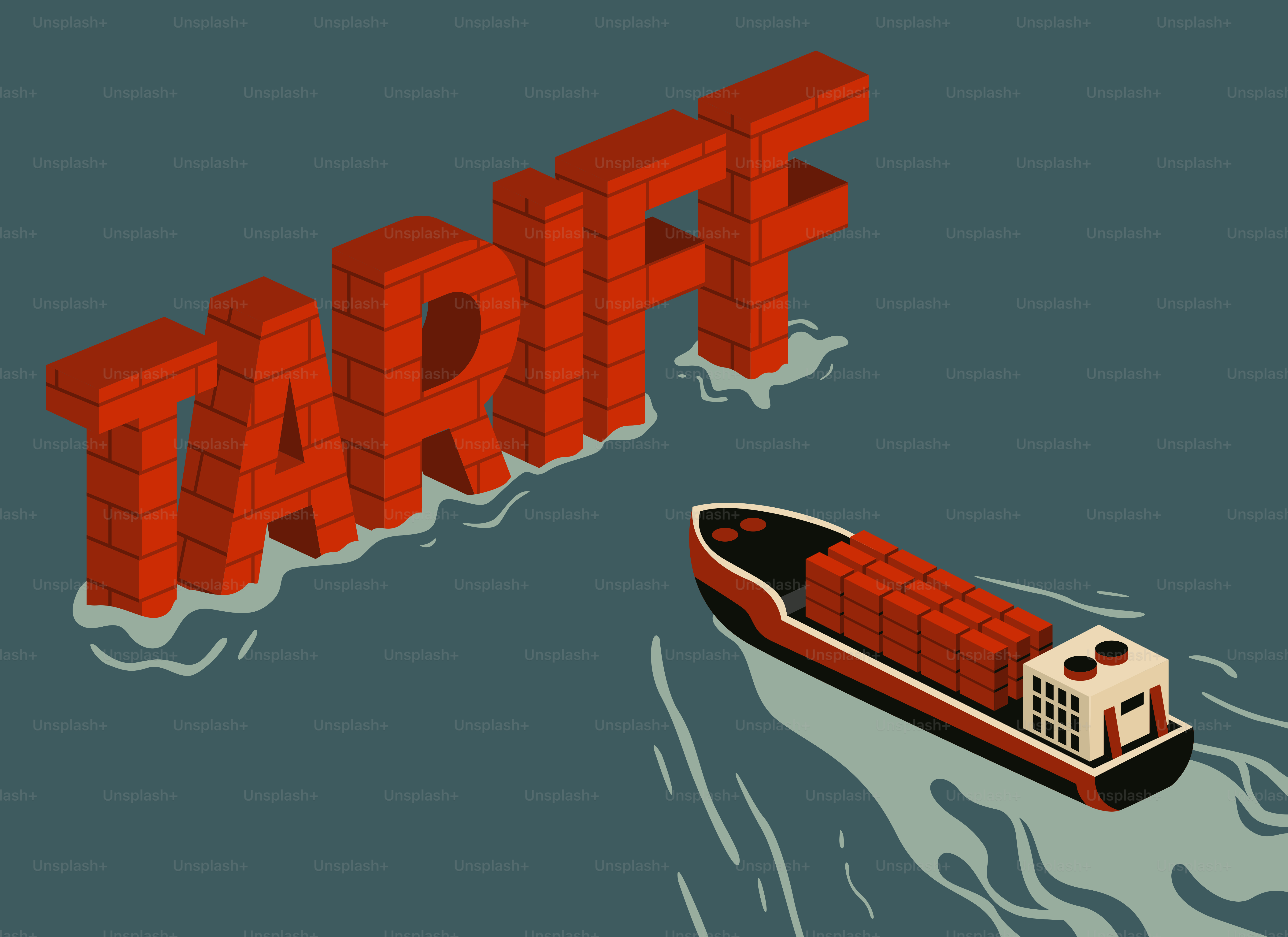 Tariffs affecting international trade and shipping. vector – Business ...