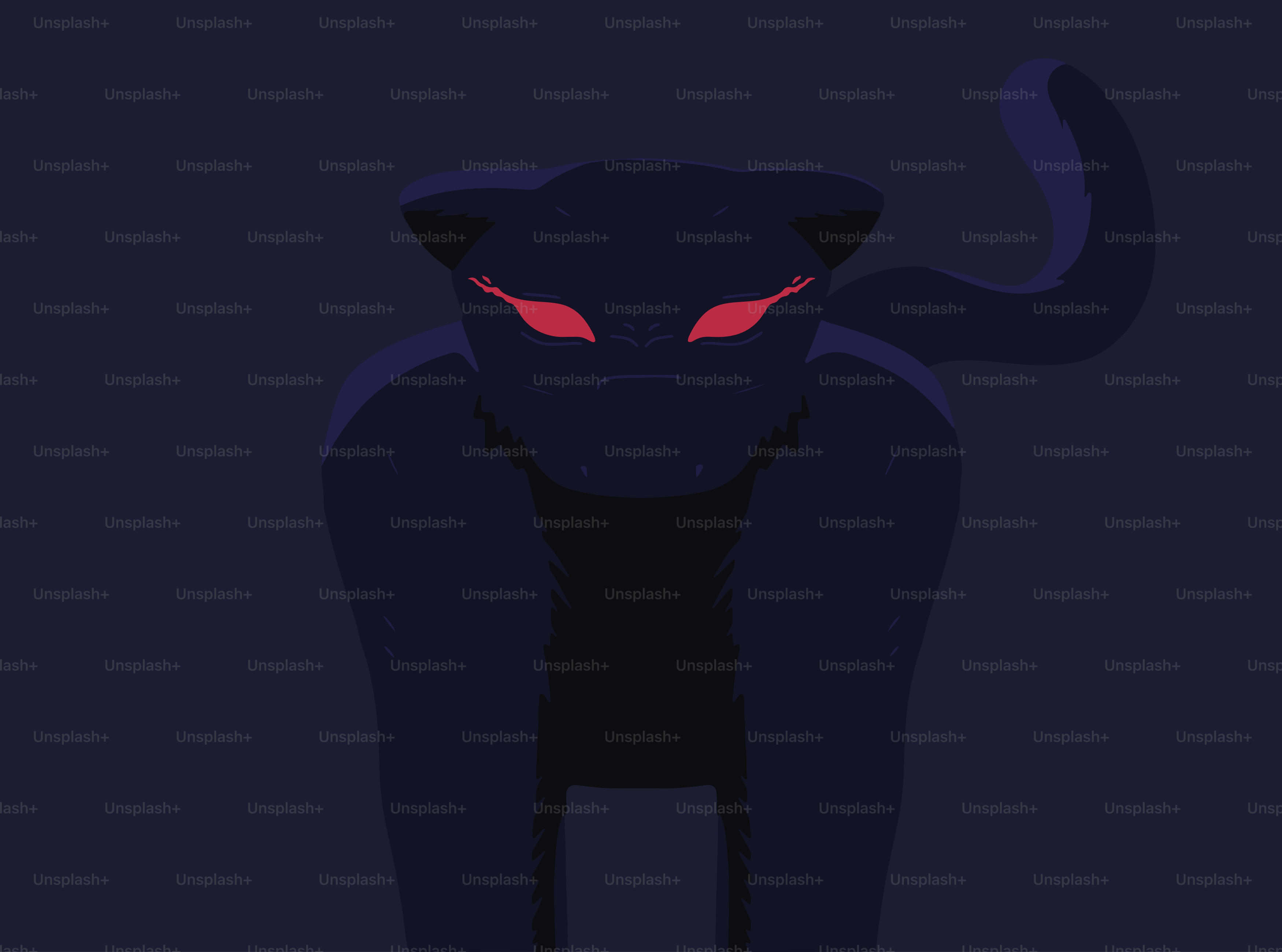 Un chat noir brille avec des yeux rouges menaçants. vectoriel – Image ...