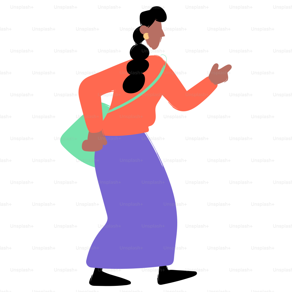 Woman with braid and purse points forward. vector – Human Image on Unsplash