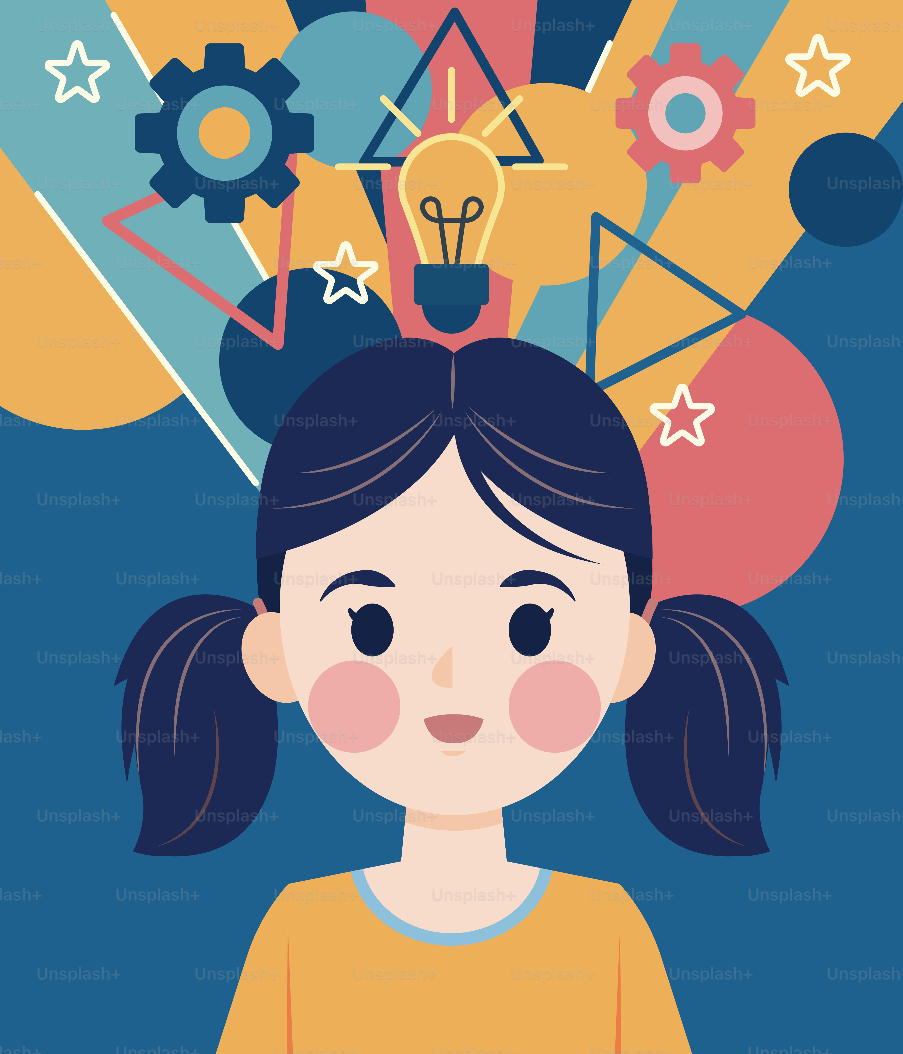 A girl's brain is full of creative ideas. vector – Health Image on Unsplash