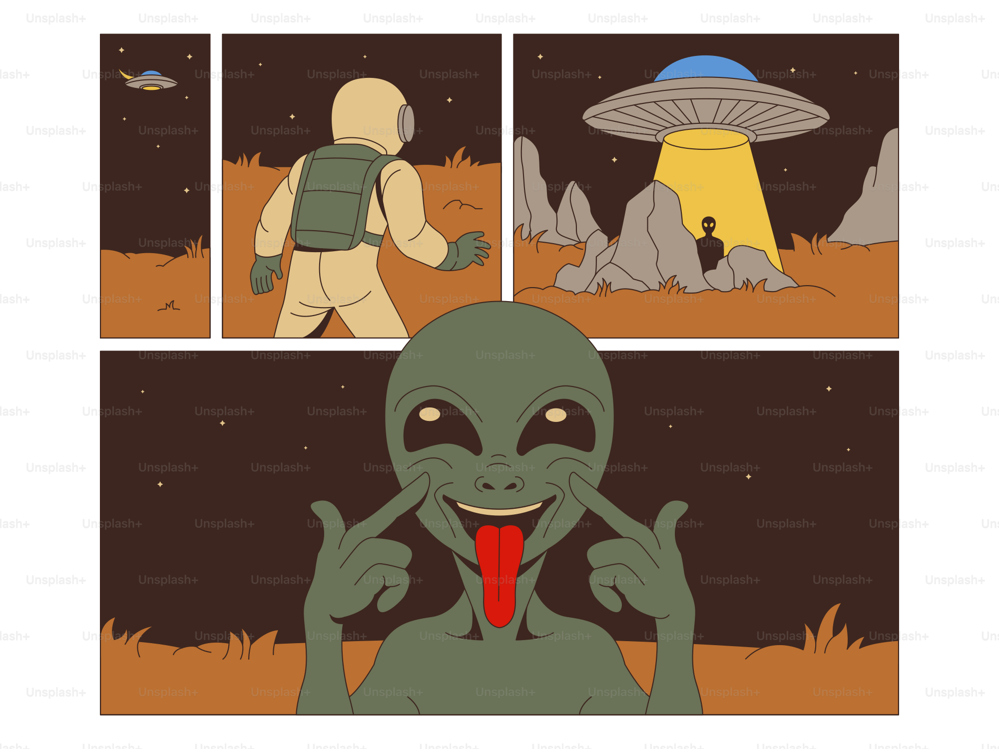 An alien gets ready for its visitor's arrival. vector – Space Image on ...