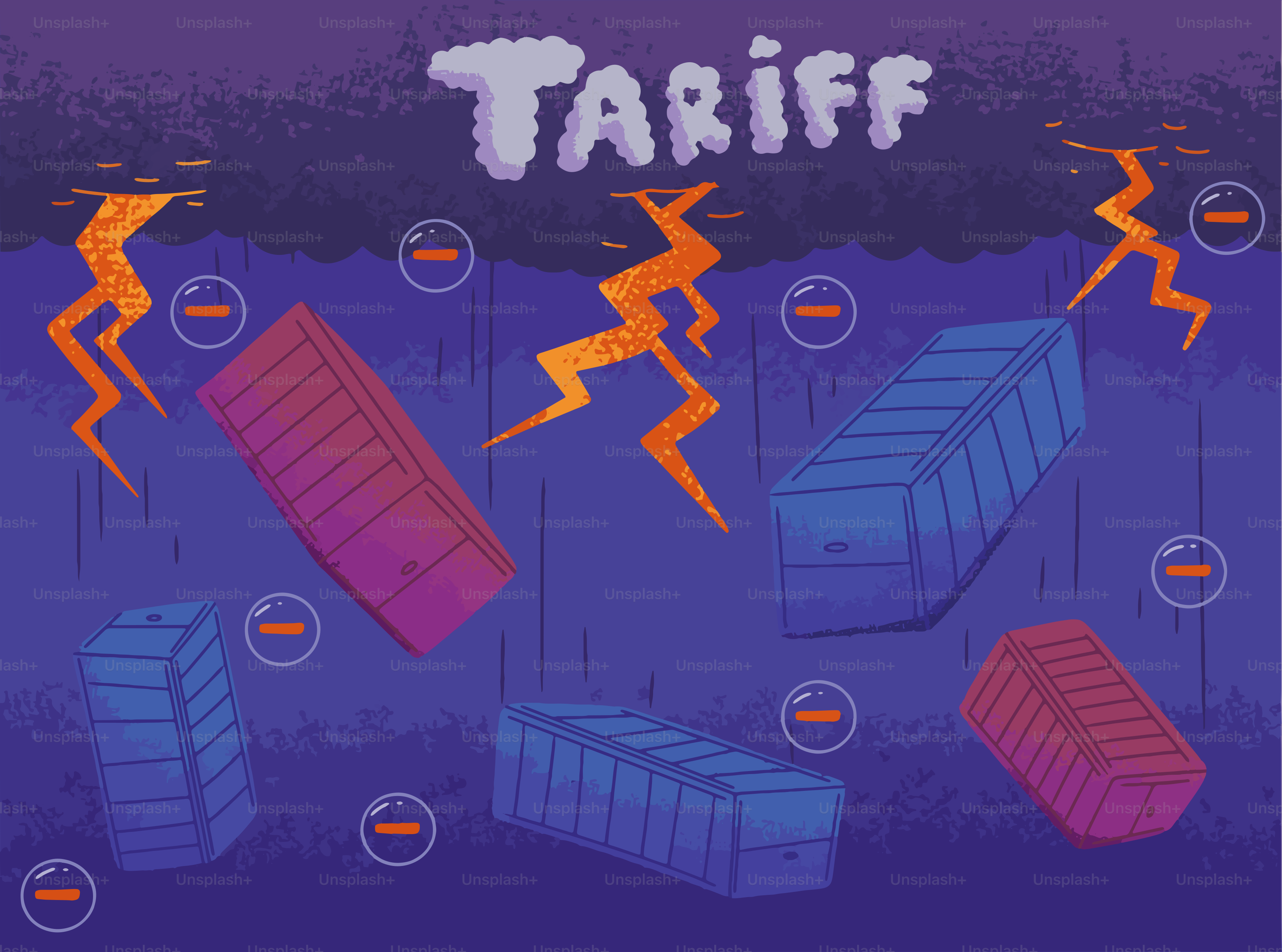 Tariff causes disruption to goods and trade. vector – Business Image on ...