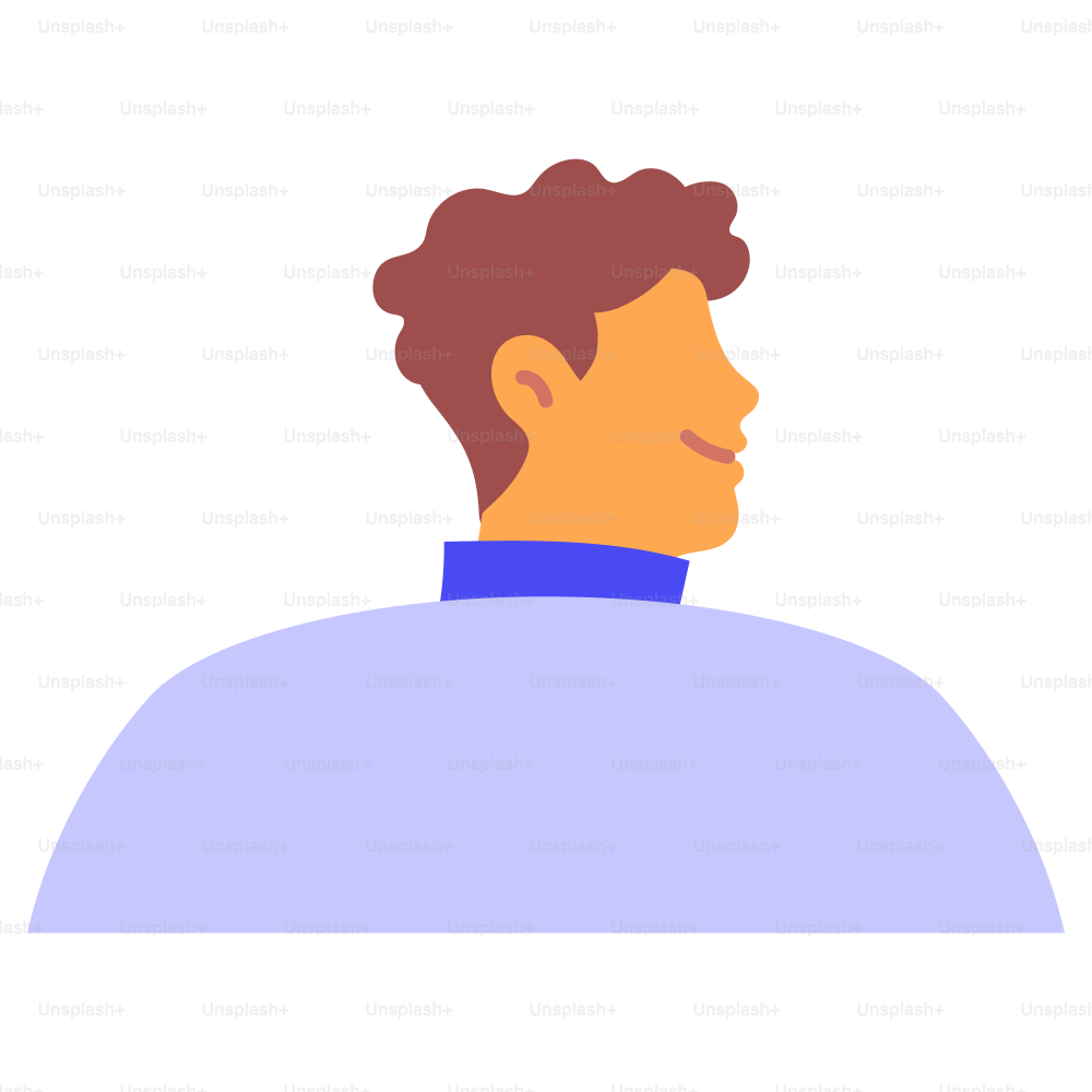 A stylized illustration of a smiling man's profile. vector – Abstract ...