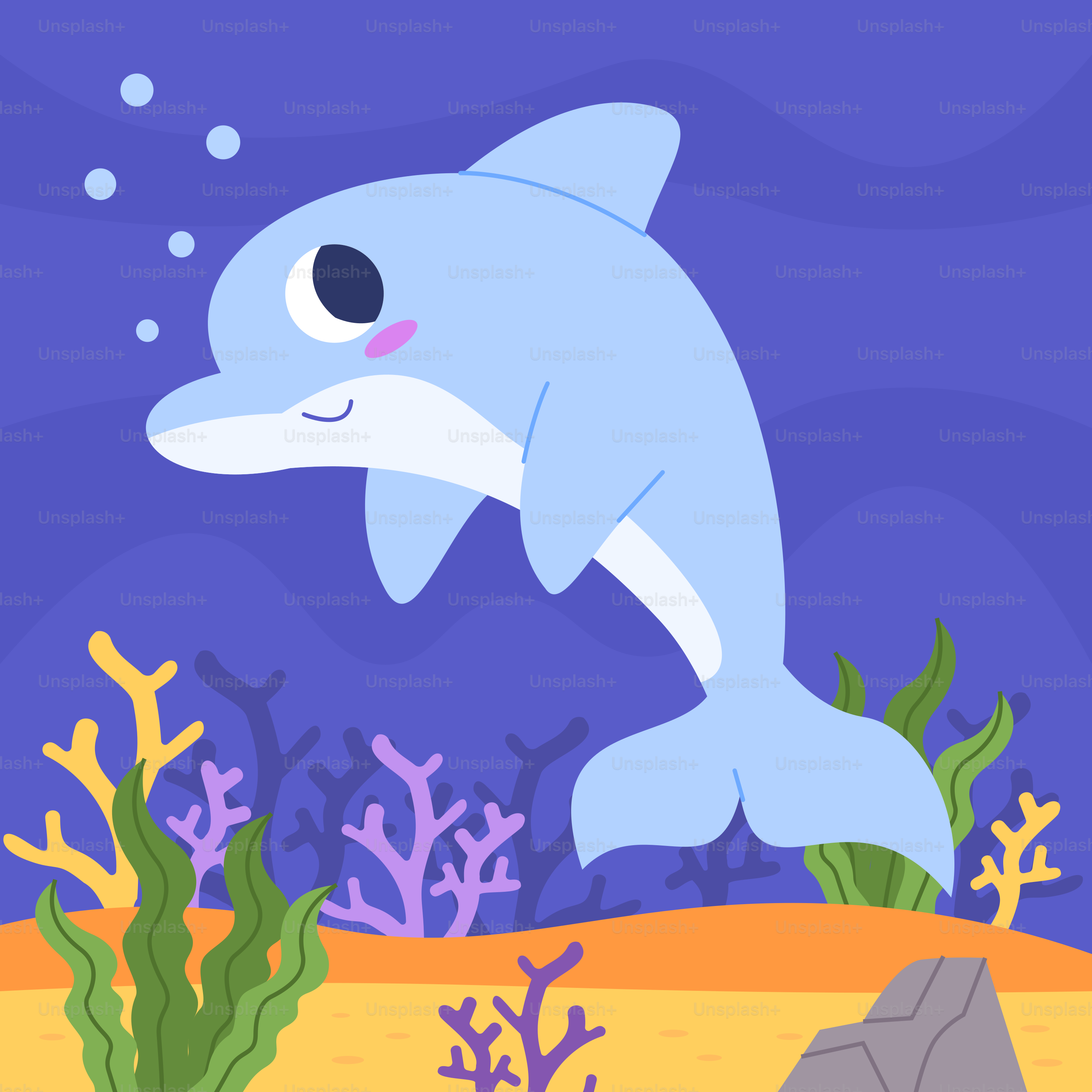 A cheerful cartoon shark swims in the ocean. vector – Animal Image on ...