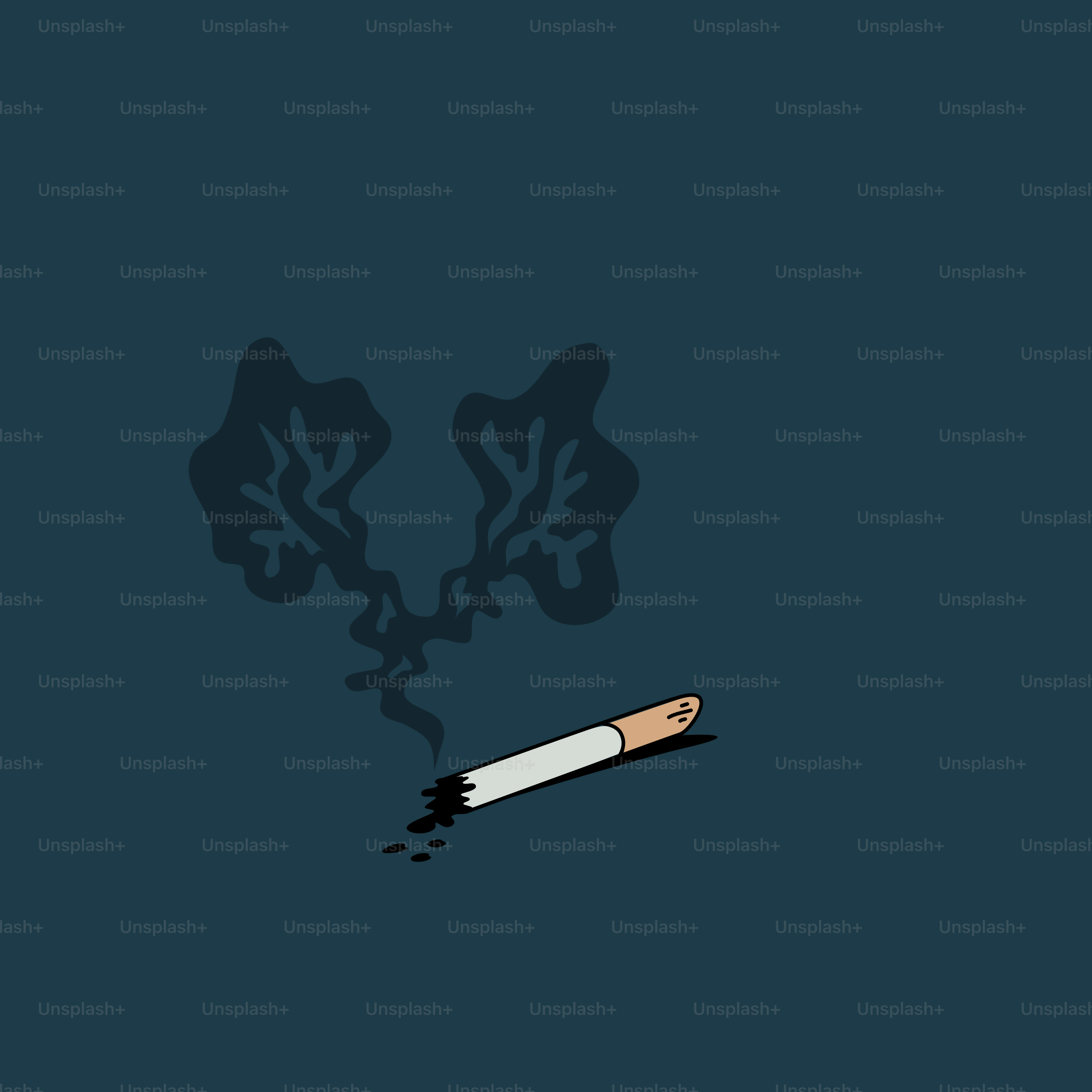 Un cigarrillo está ardiendo, con humo subiendo. vector – Imagen de ...