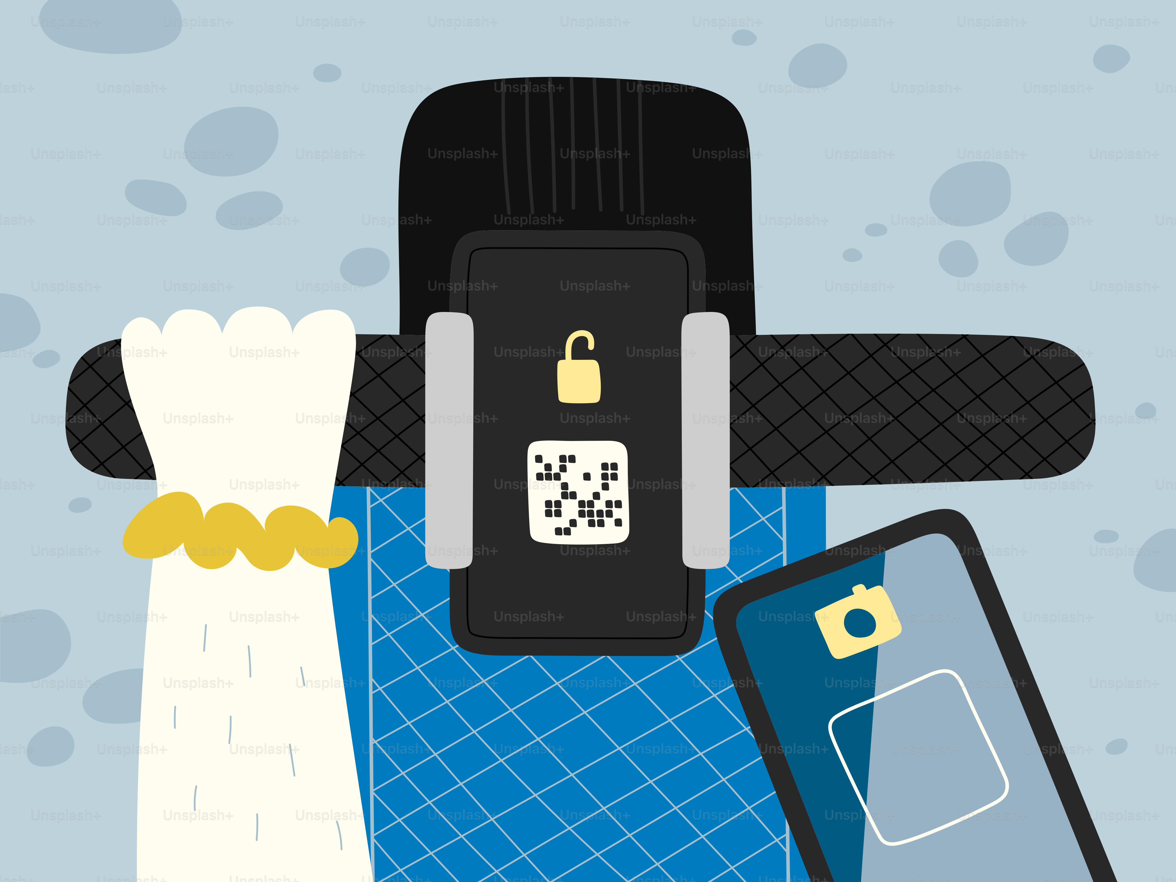 Un teléfono escanea un código QR en otro teléfono. vector – Imagen de ...