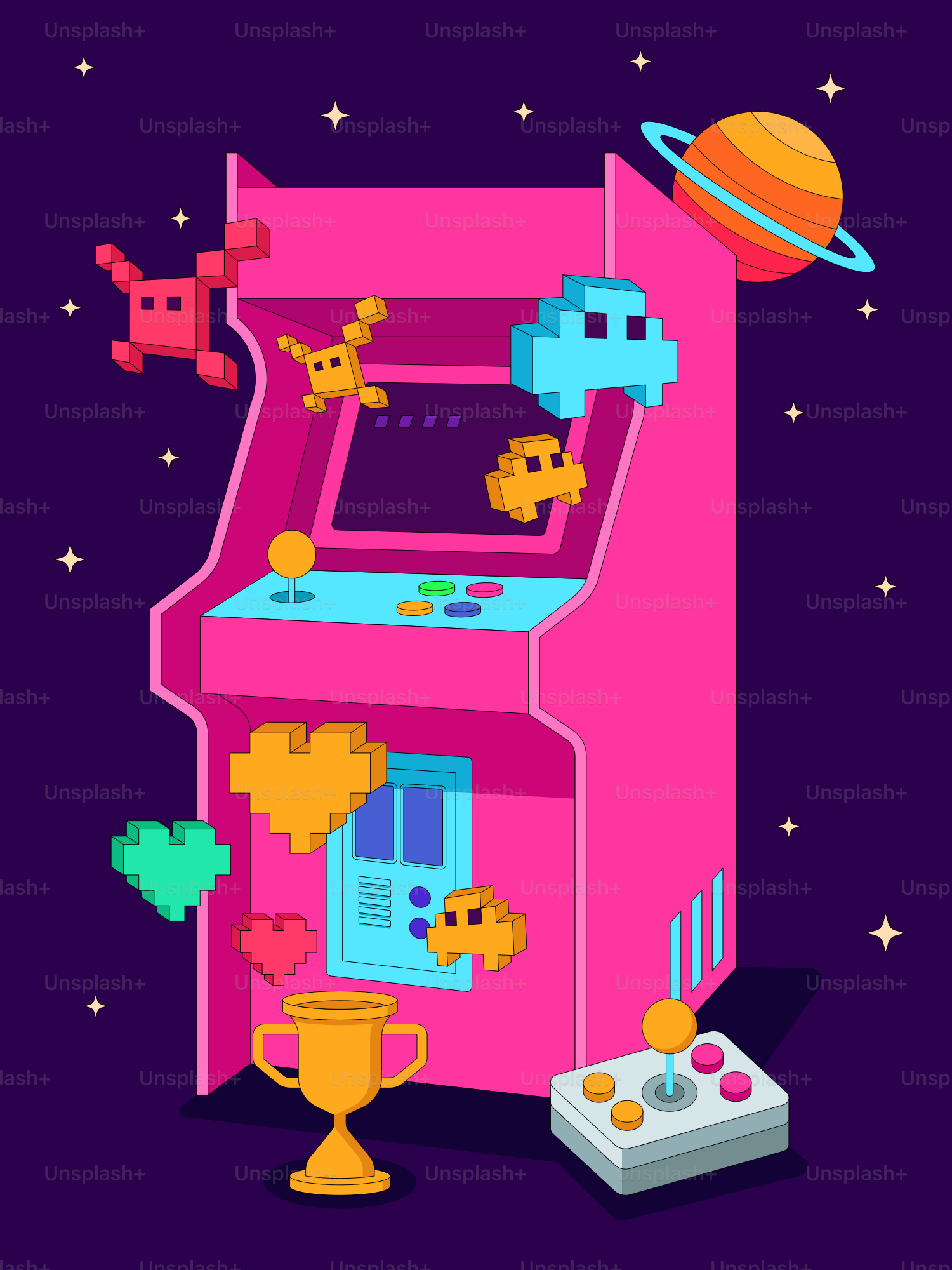Retro arcade game with pixelated elements. vector – 90s Image on Unsplash