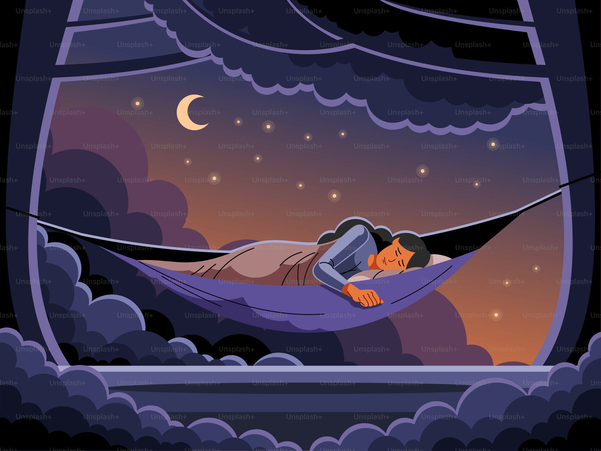 Frau schaut aus dem Fenster im Regen. Vektor – Bild zum Thema ...