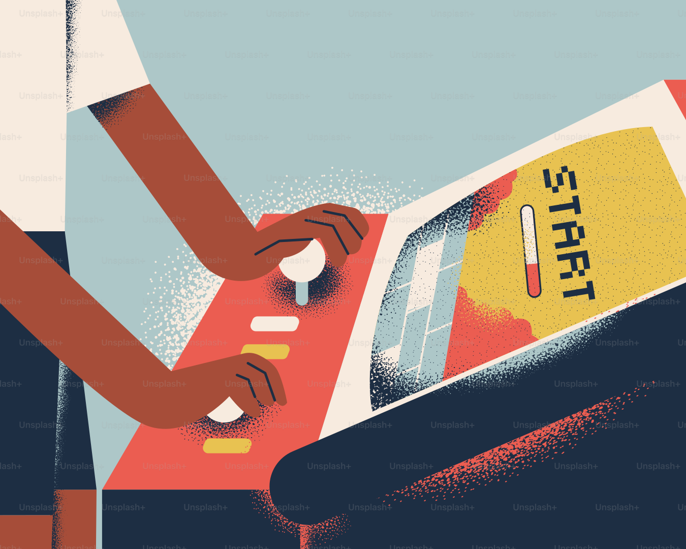 Someone is playing an arcade game, ready to start. vector – 90s Image ...