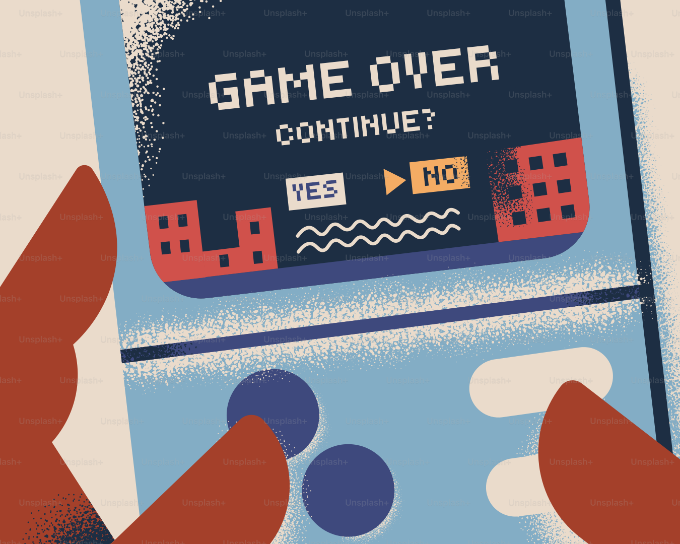 Game over screen with continue options displayed. vector – Illustration ...