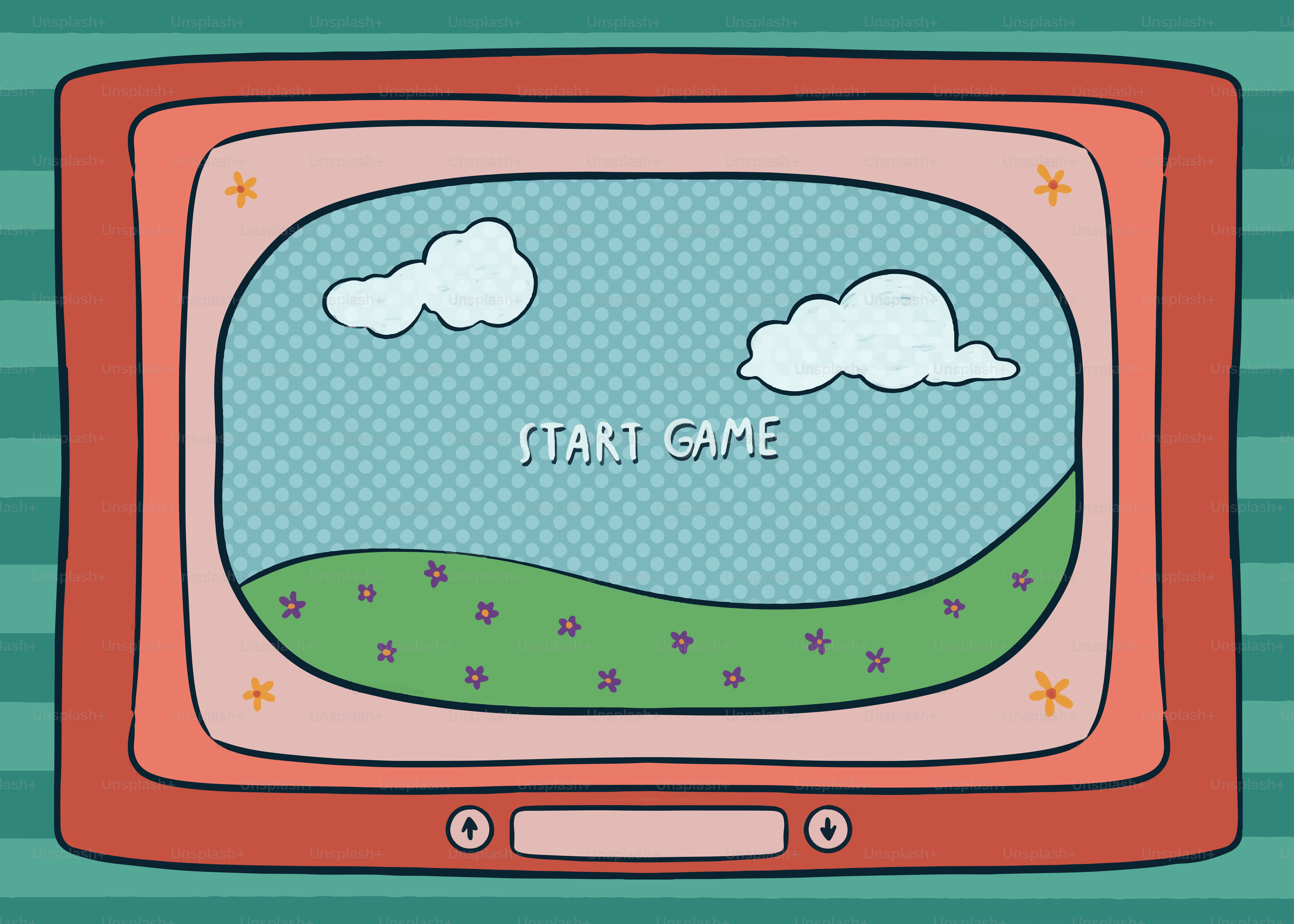 The video game's start screen is displayed. vector – 90s Image on Unsplash