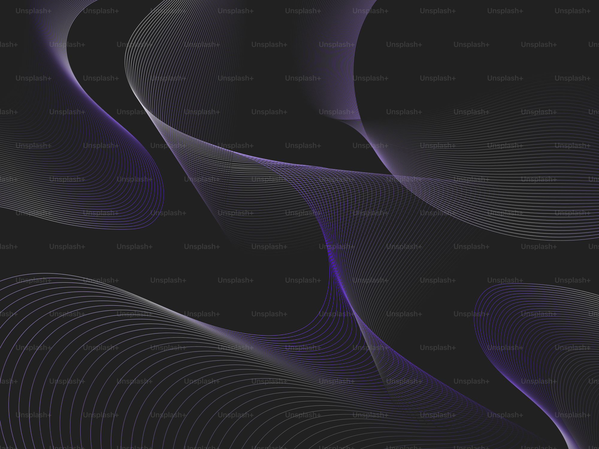 Abstract ribbons and shapes drift across a dark background. vector ...