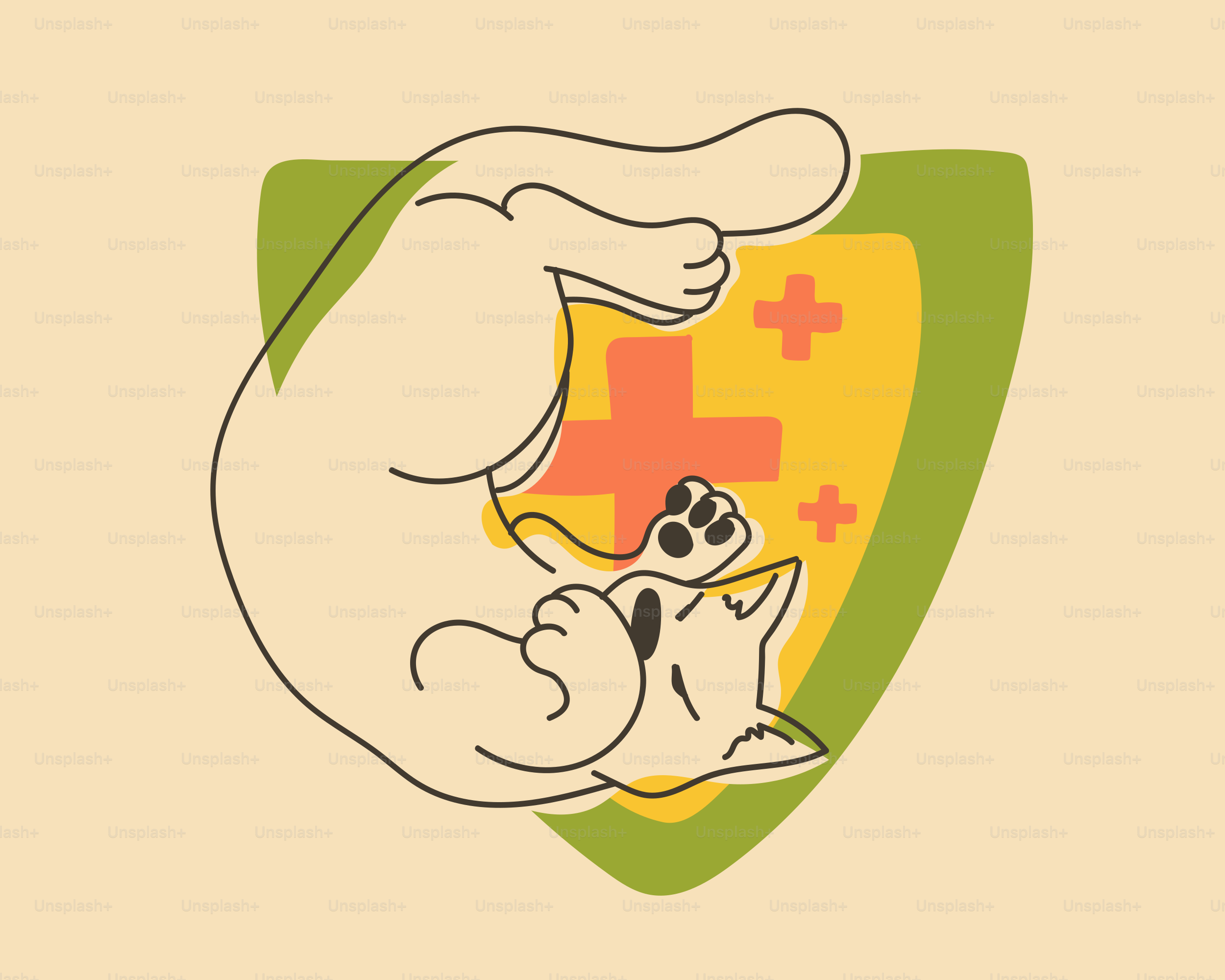 A happy cat is protected by the medical shield. vector – Travel Image ...