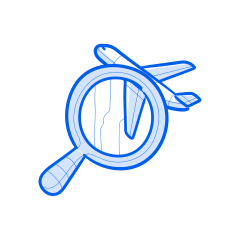Aircraft inspected with a magnifying glass. vector – Travel Image on ...