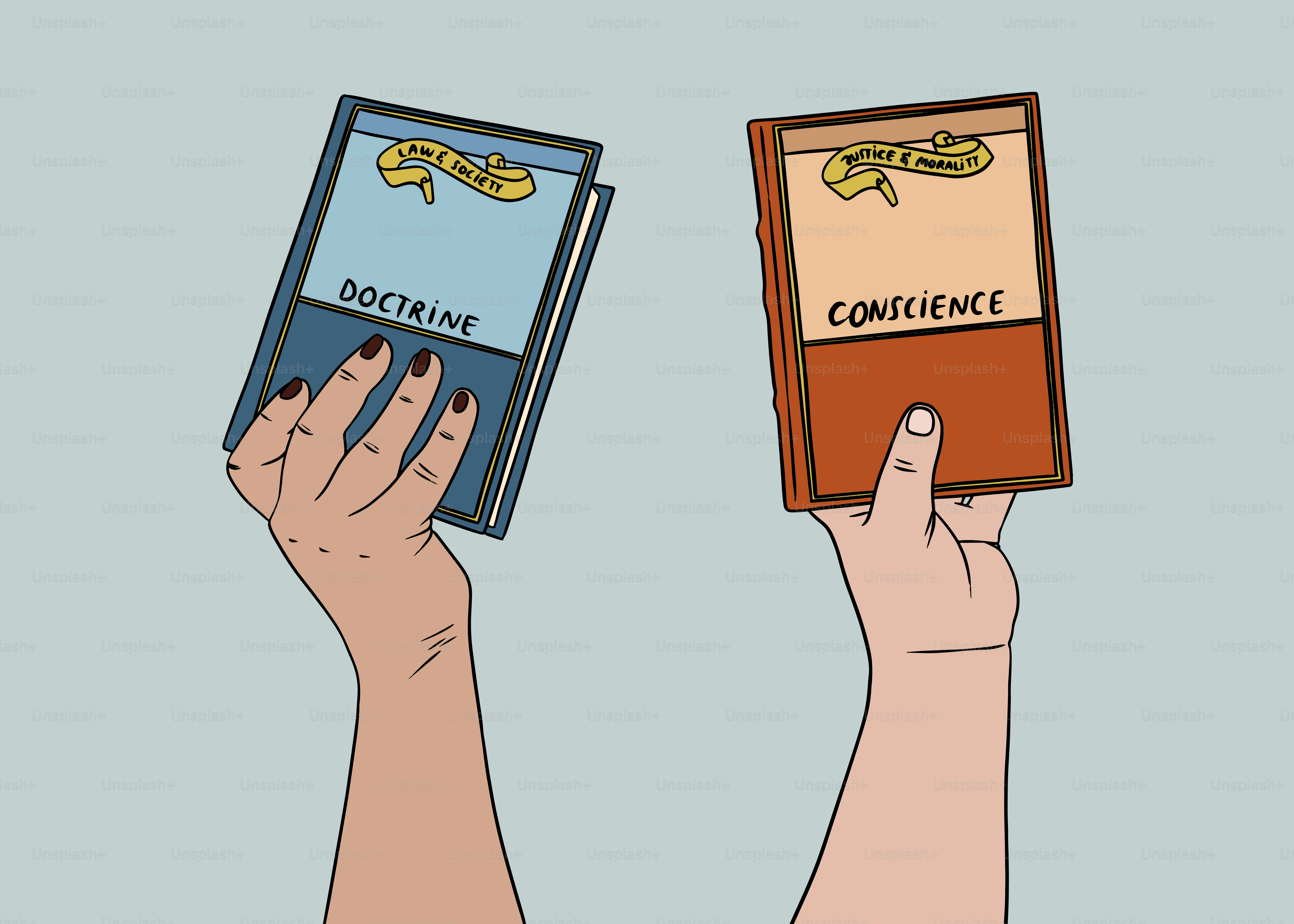 Doctrine versus conscience: which path will you choose? vector – Art ...