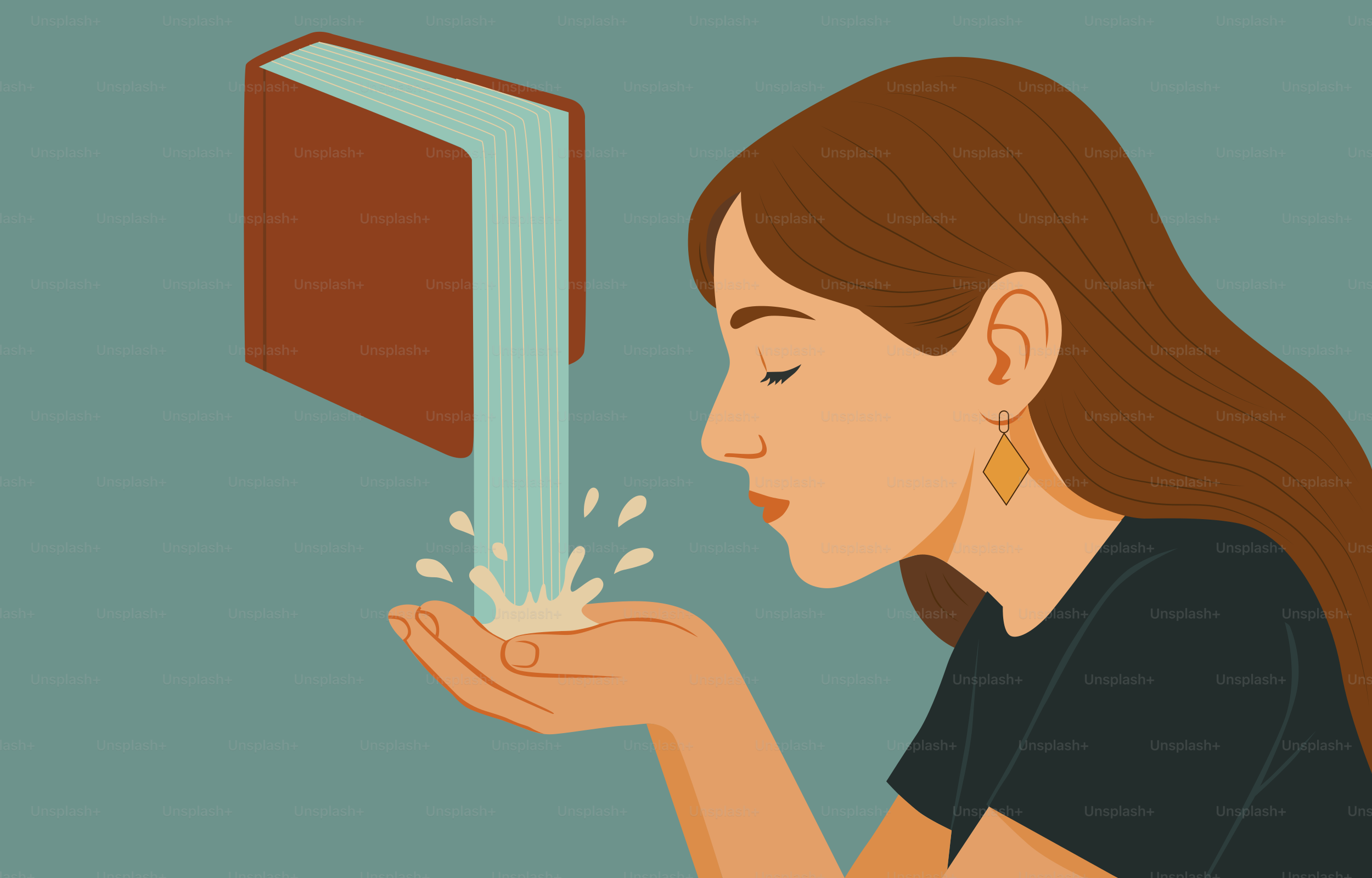 O conhecimento flui de um livro para sua mão. vetor – Imagem sobre ...