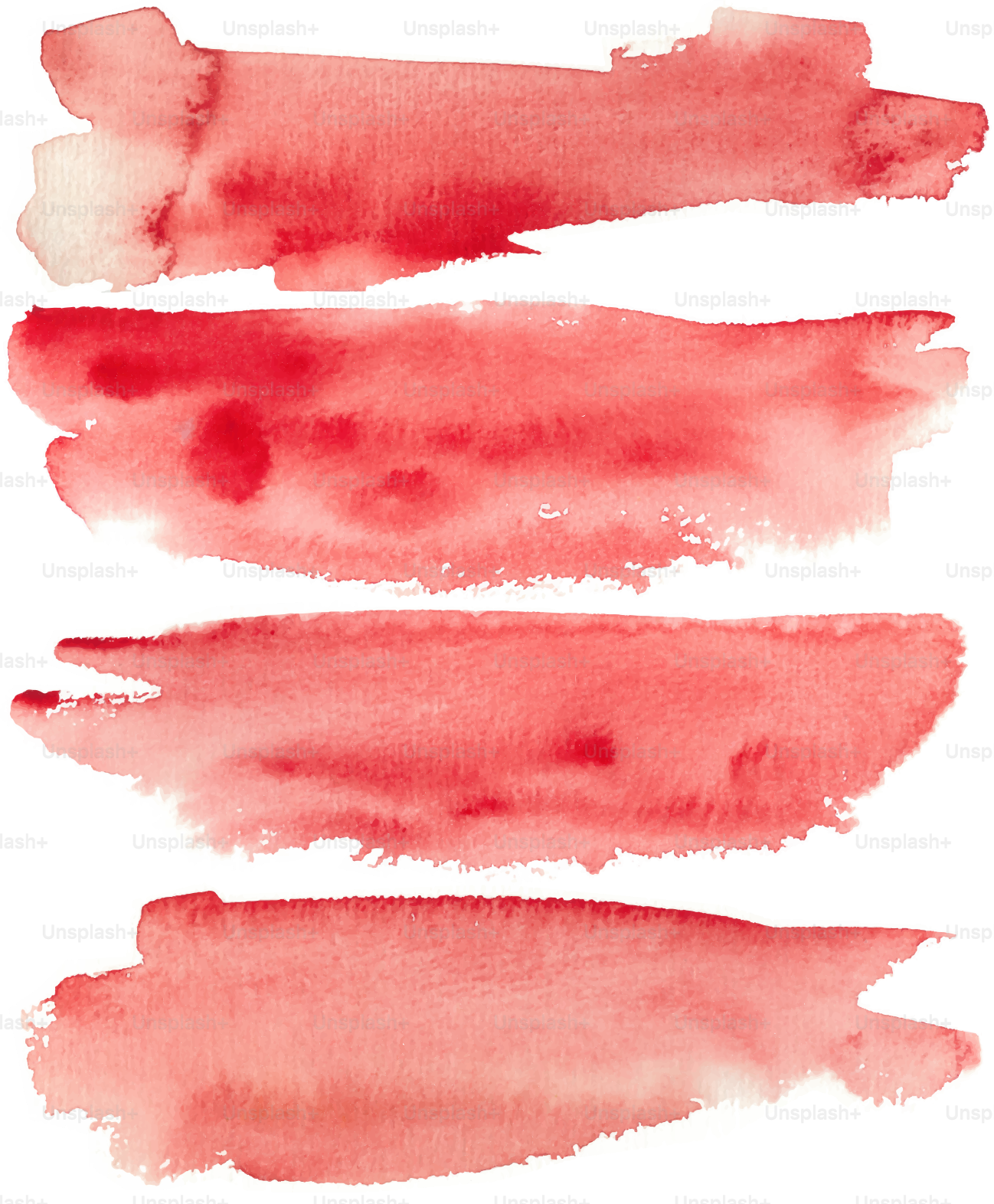 Red watercolor brushstrokes on a white background. vector ...