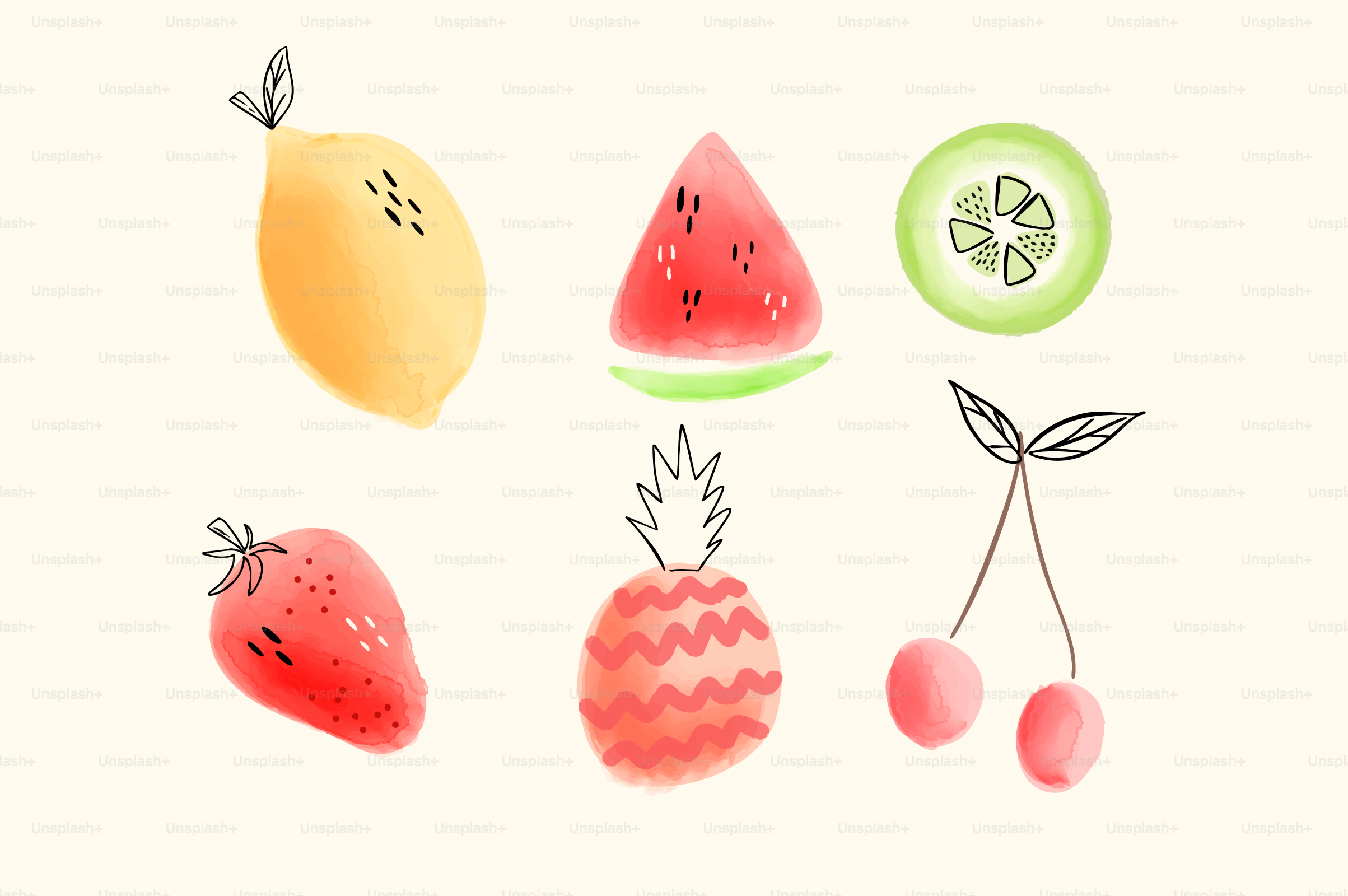 Vektor Lebah cat air yang menggemaskan dengan pola yang bervariasi ...