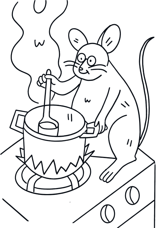 A mouse cooks soup on the stove. vector – Illustration Image on Unsplash