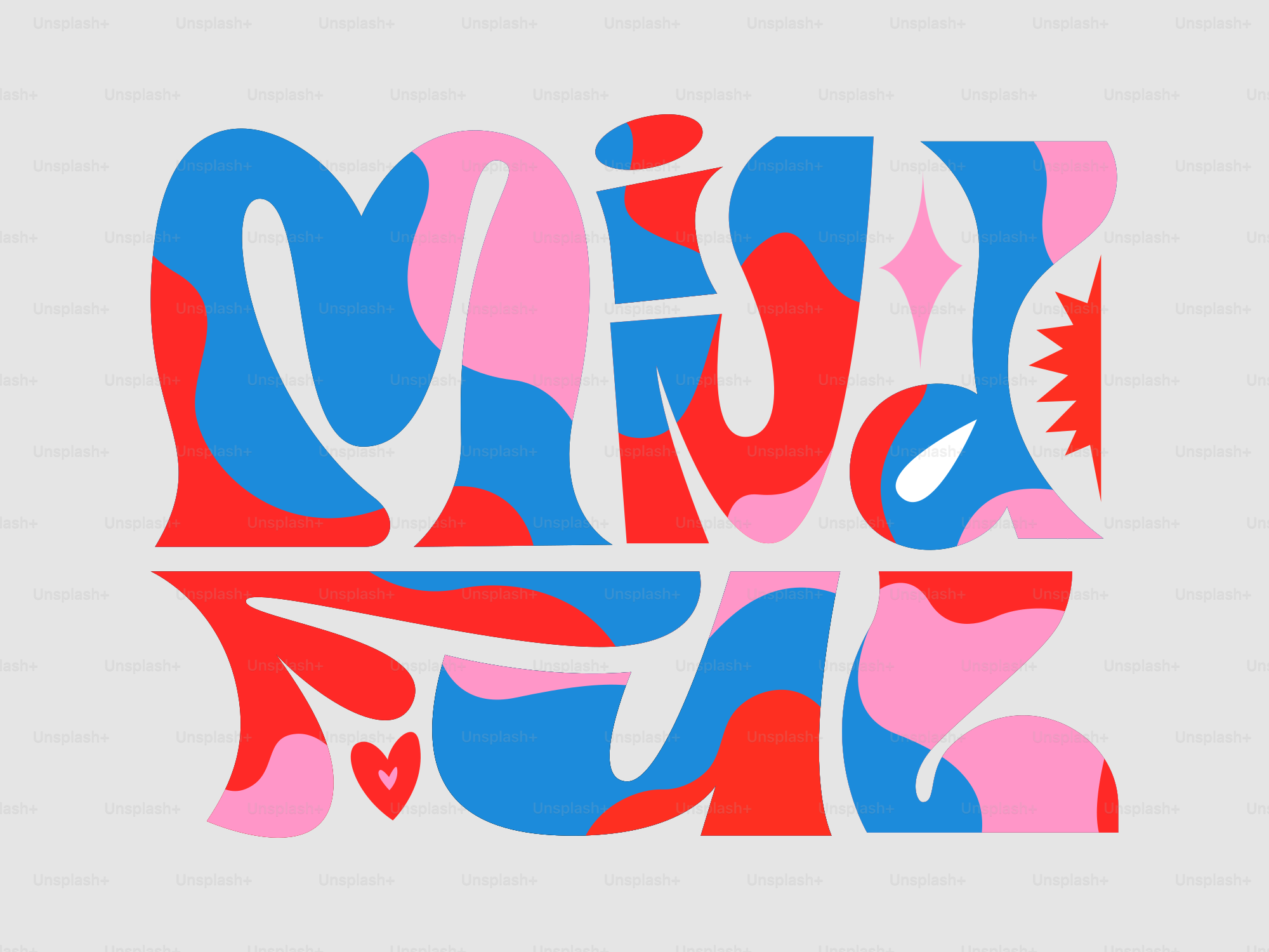 Mindful is written in colorful, abstract letters. vector – Illustration ...