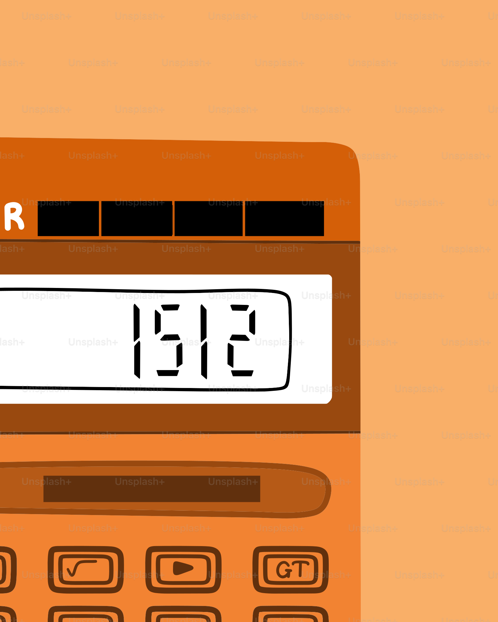 The calculator displays the number 1512. vector – Illustration Image on ...
