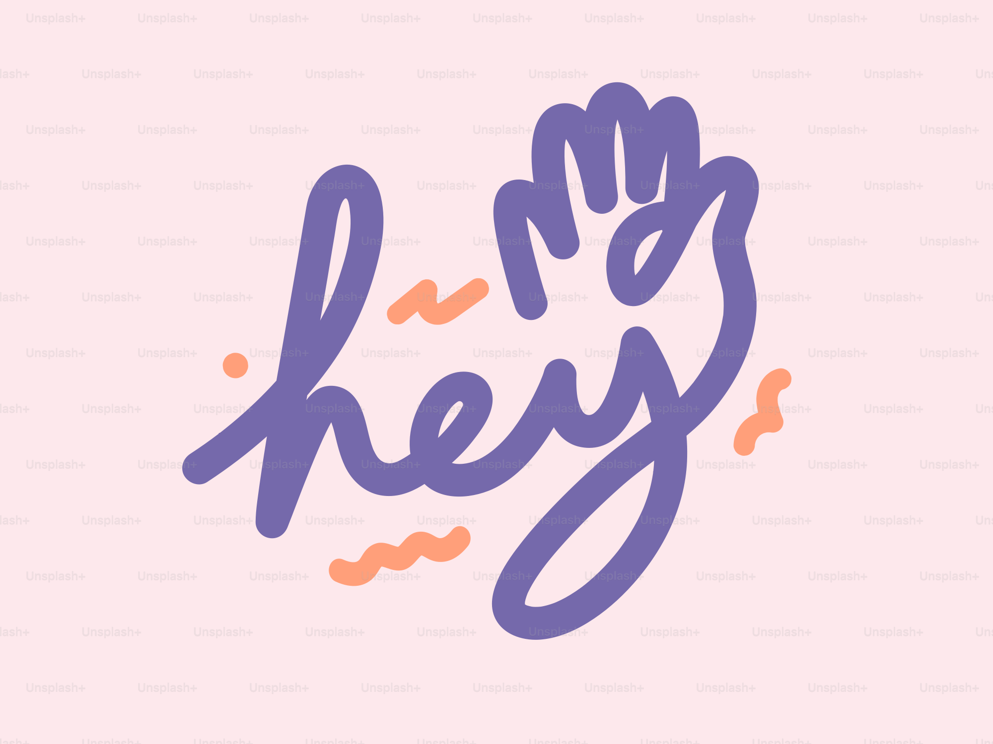 The image says "hey" with a waving hand. vector – Illustration Image on ...